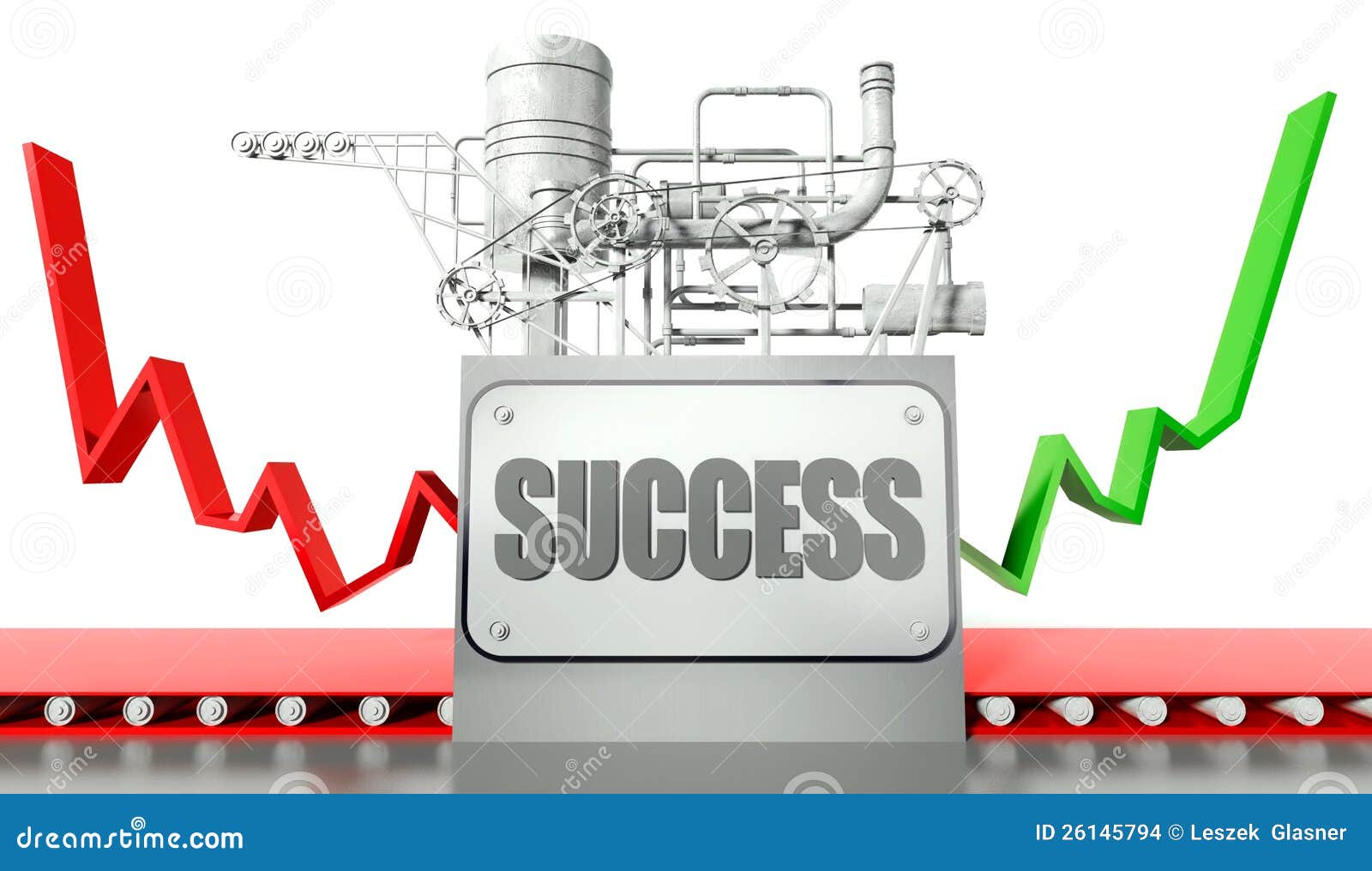 Success Concept with Graph and Machine Stock Illustration ...