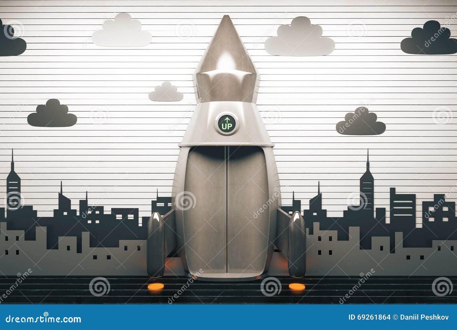 Success Concept Rocket Lift Stock Illustration - Illustration of ...