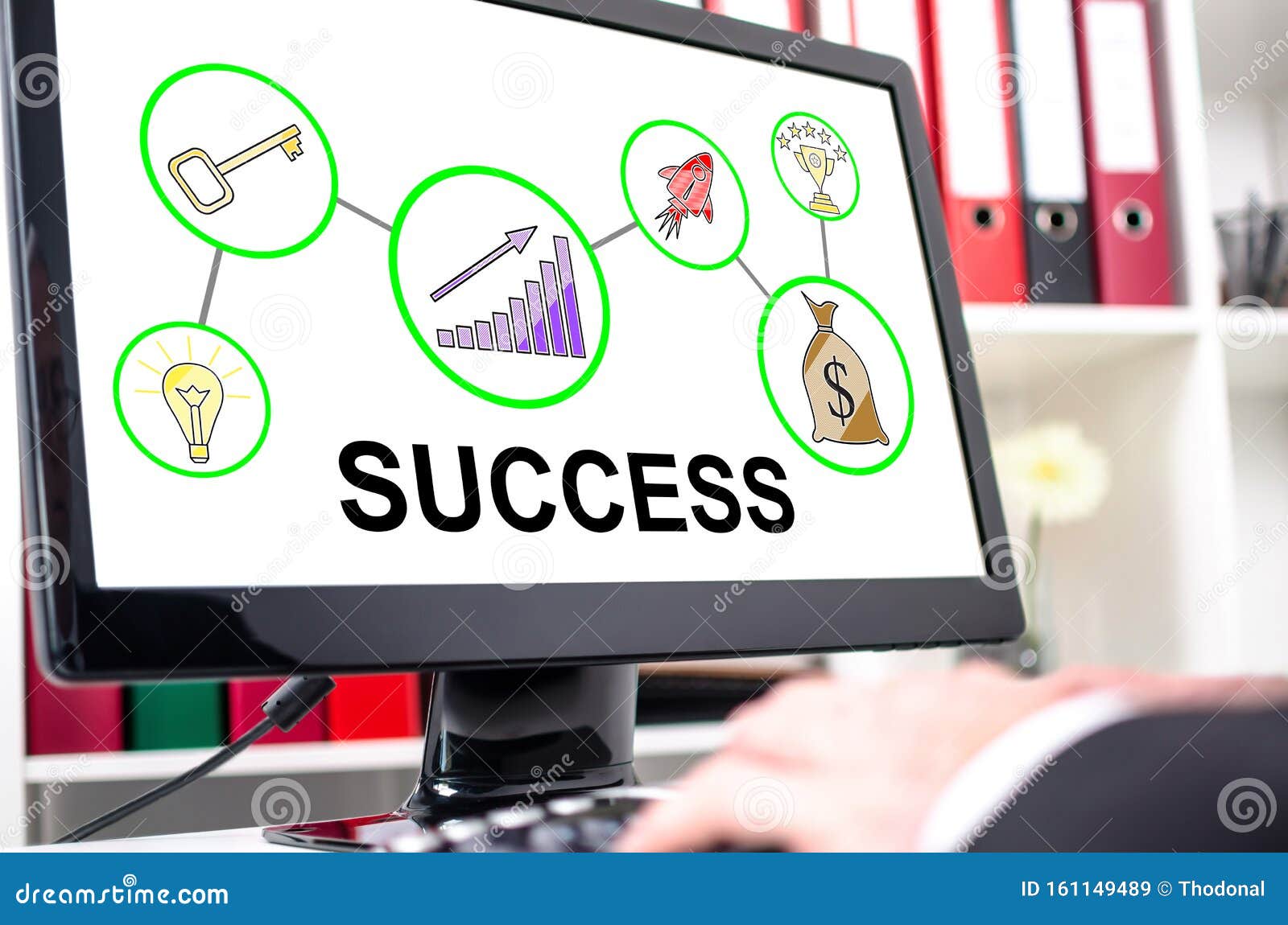 Success Concept on a Computer Screen Stock Image - Image of plan ...