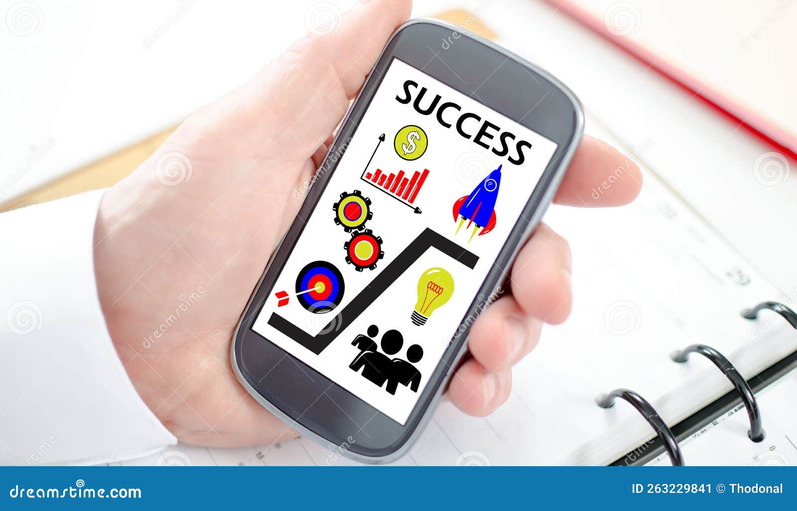 Success Concept on a Smartphone Stock Image - Image of target, succeed ...