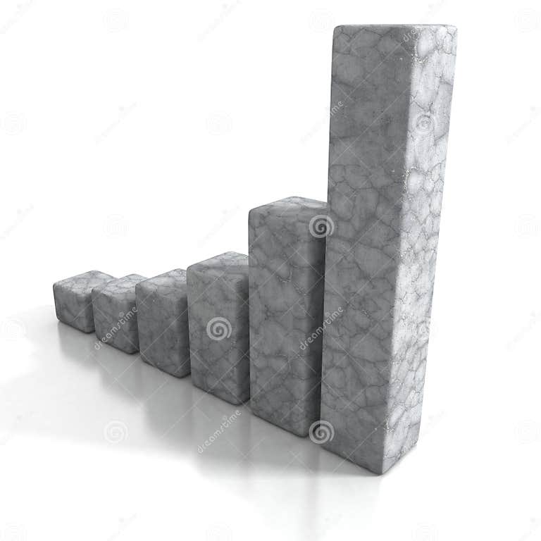 Success Concept Stone Concrete Bar Chart Graph Stock Illustration ...