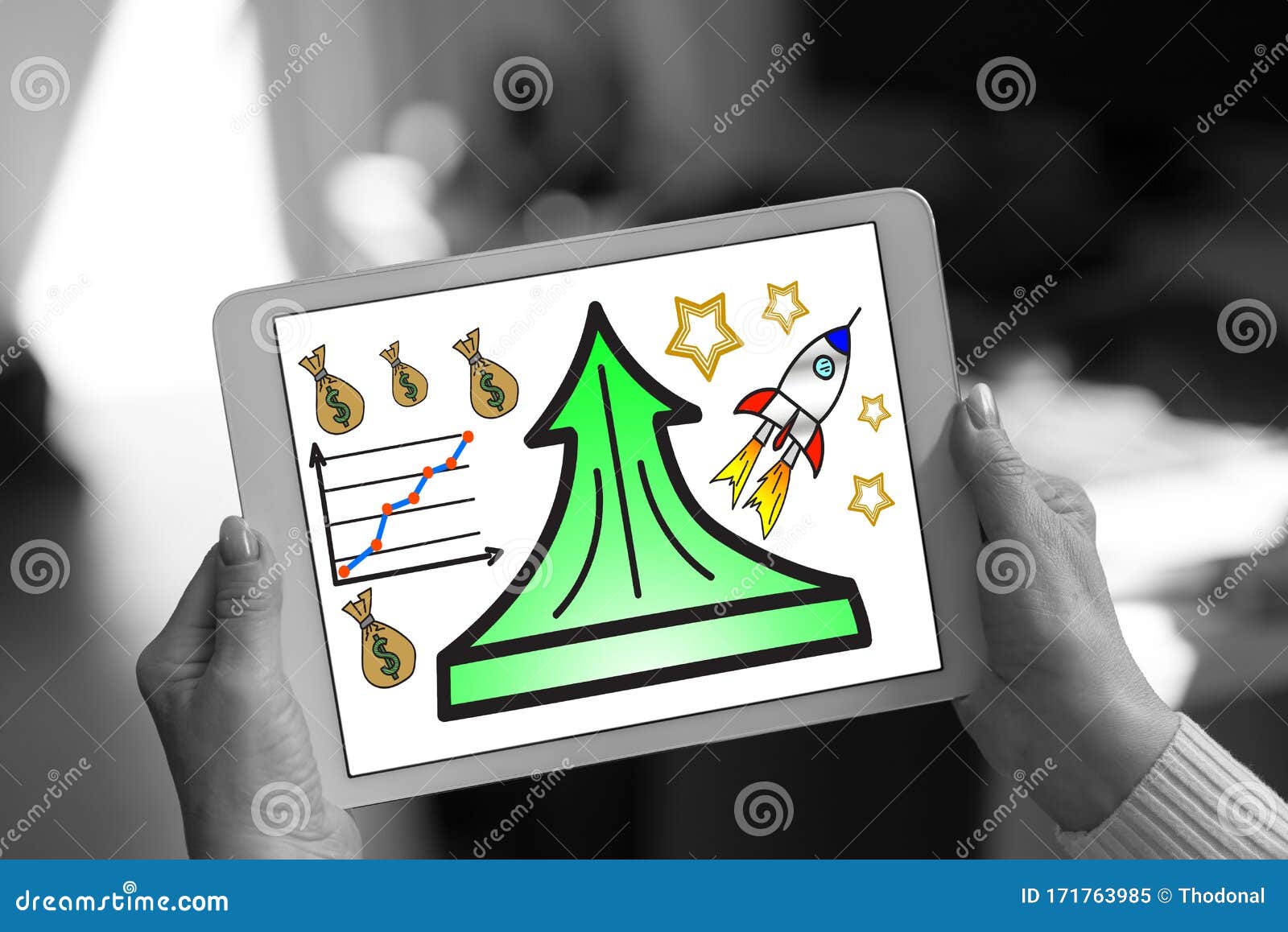 Success Concept on a Tablet Stock Image - Image of profit, drawing ...