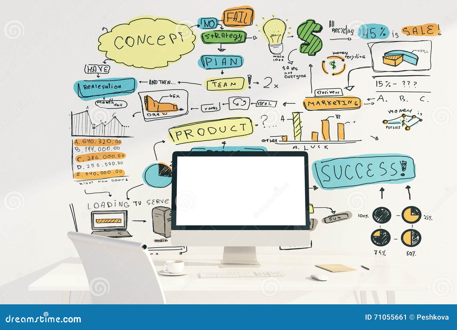 Success Concept White Screen Stock Illustration - Illustration of ...