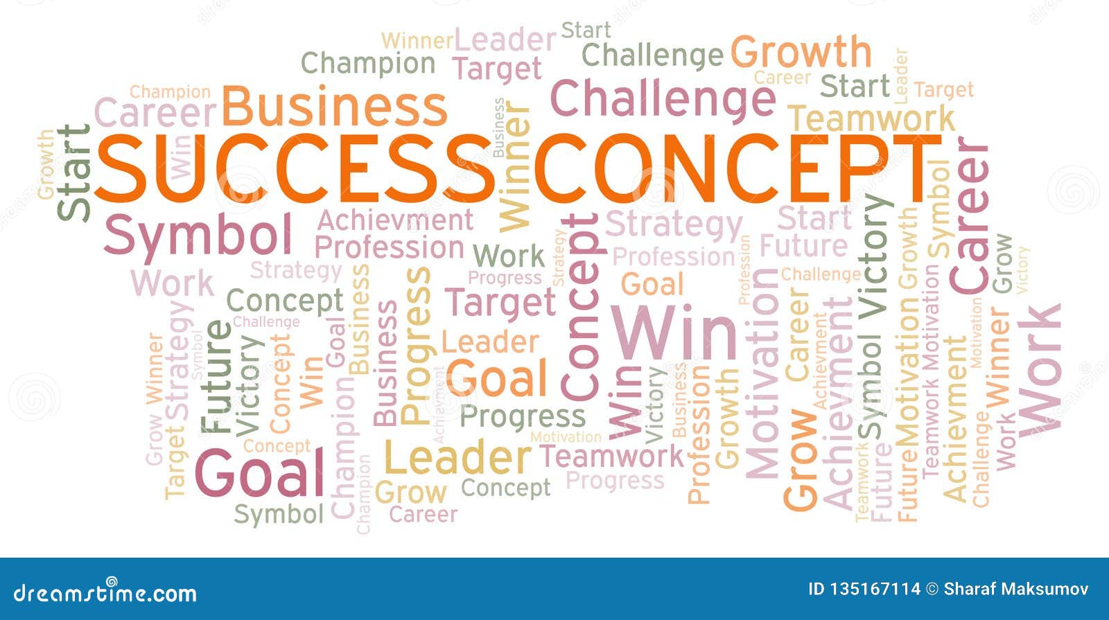 Success Concept word cloud stock illustration. Illustration of career ...