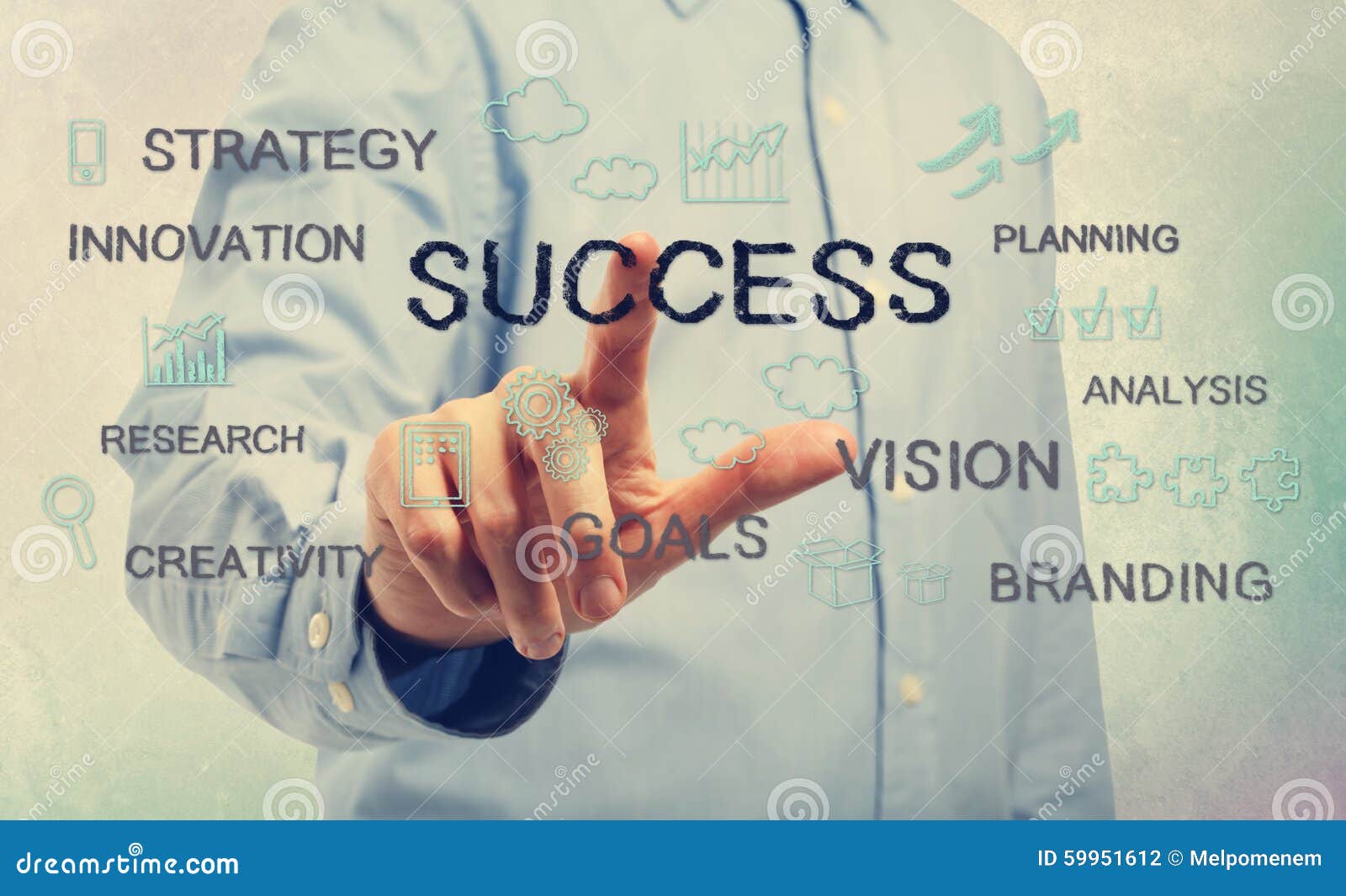 Success Concept with Young Man Stock Photo - Image of inspiration ...