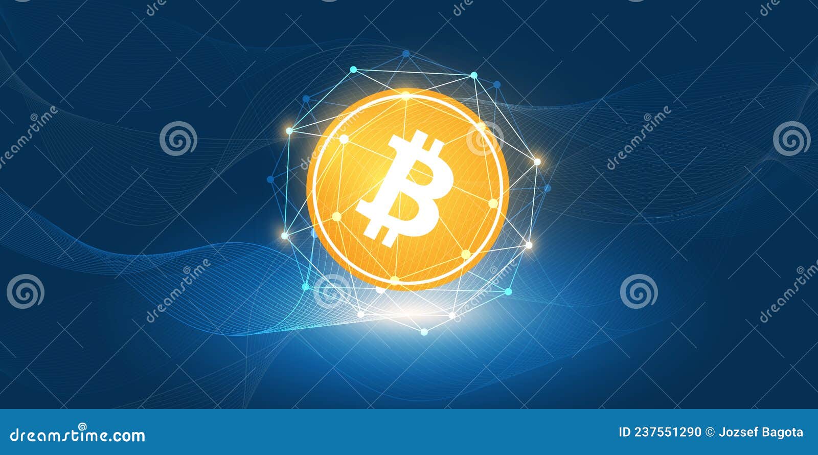 Success in Cryptocurrency Investment - Dark Blue Bit Coin Concept ...