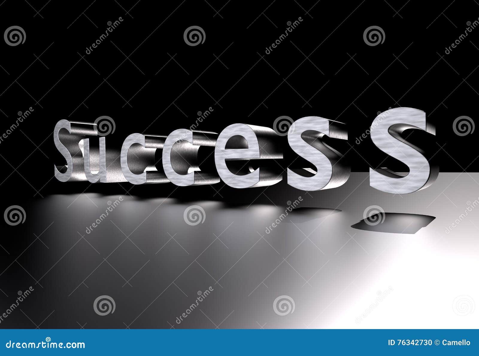 Success 3D Text stock photo. Image of light, metal, success - 76342730