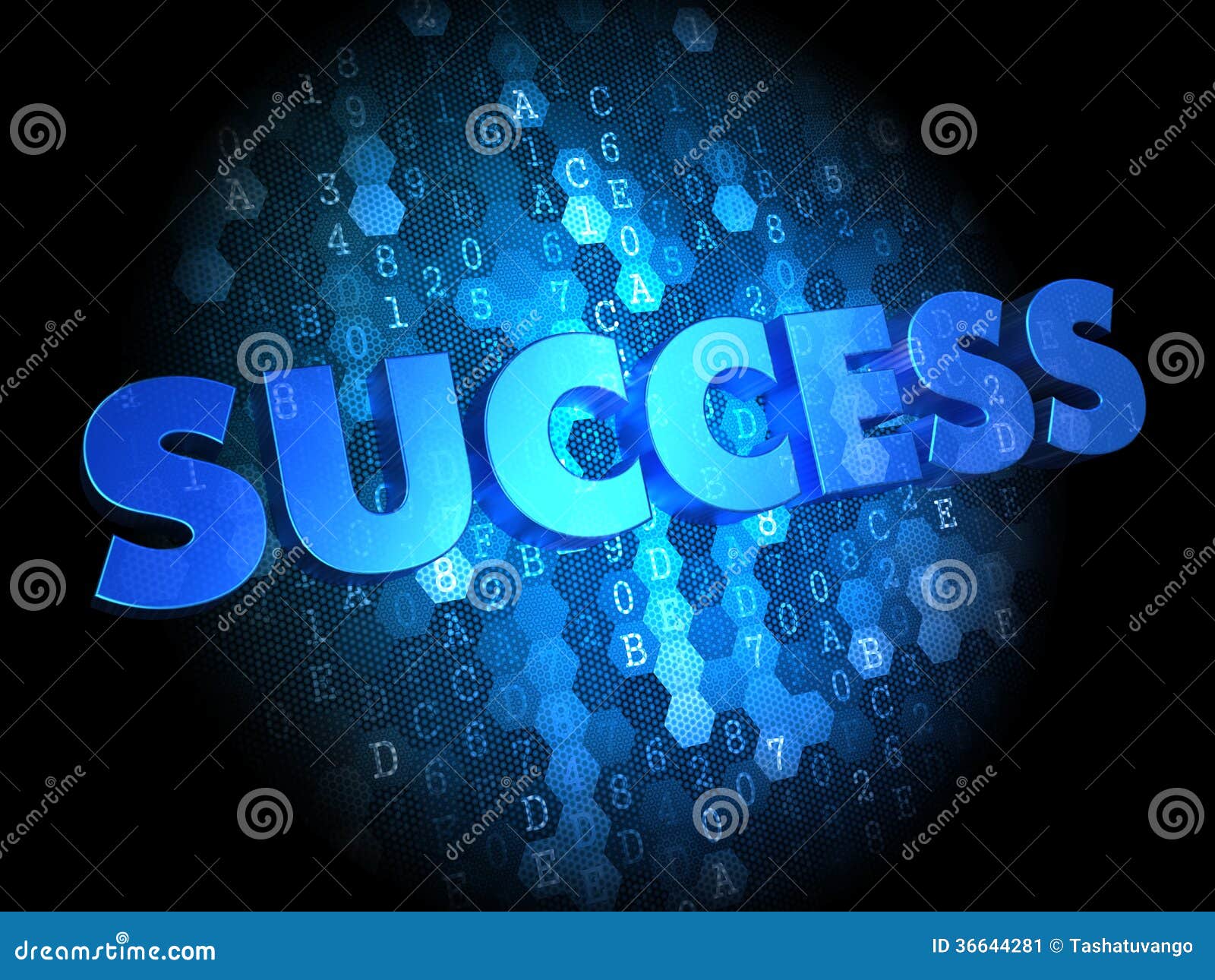Success on Dark Digital Background. Stock Illustration - Illustration ...