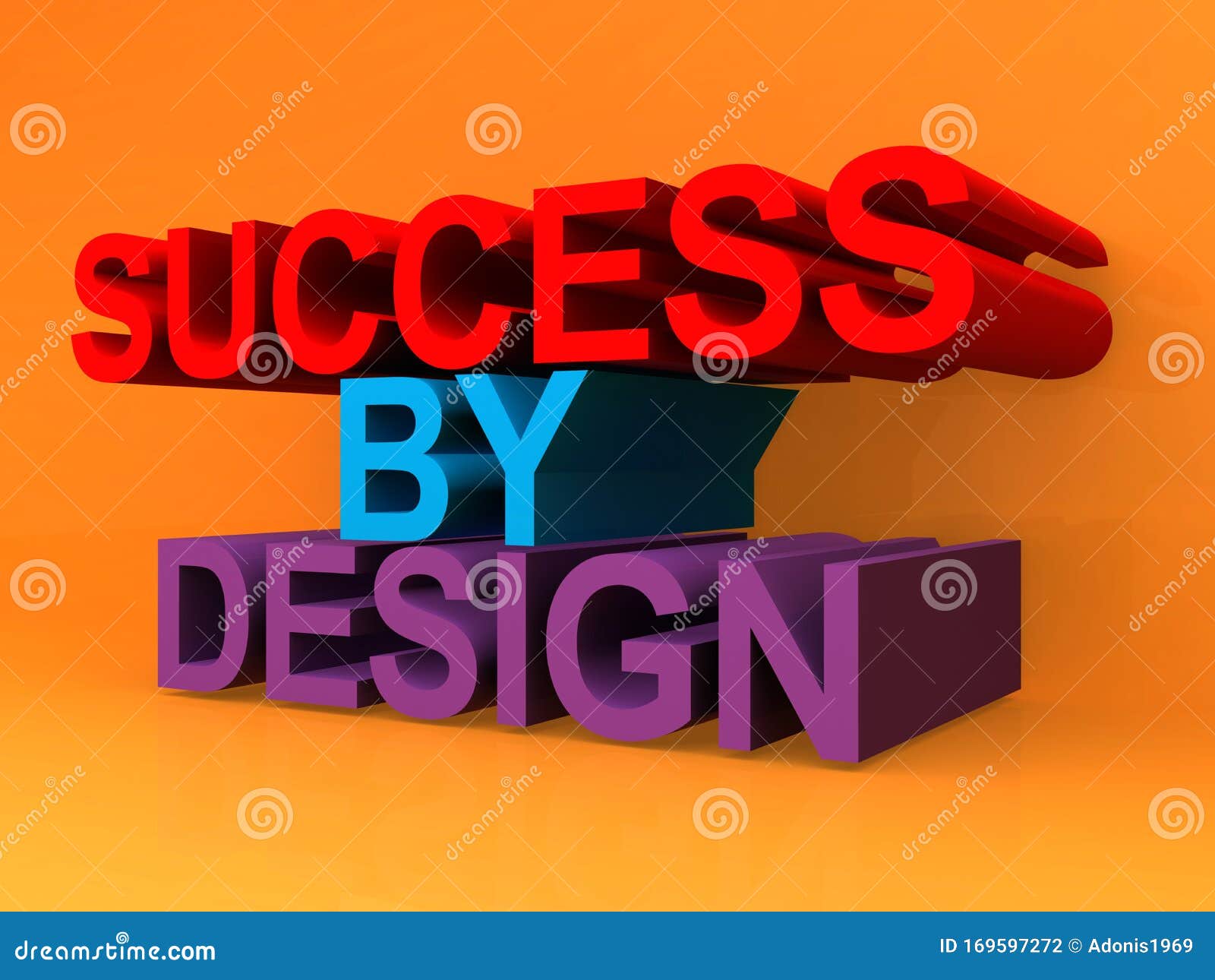 Success by Design on Orange Stock Illustration - Illustration of ...