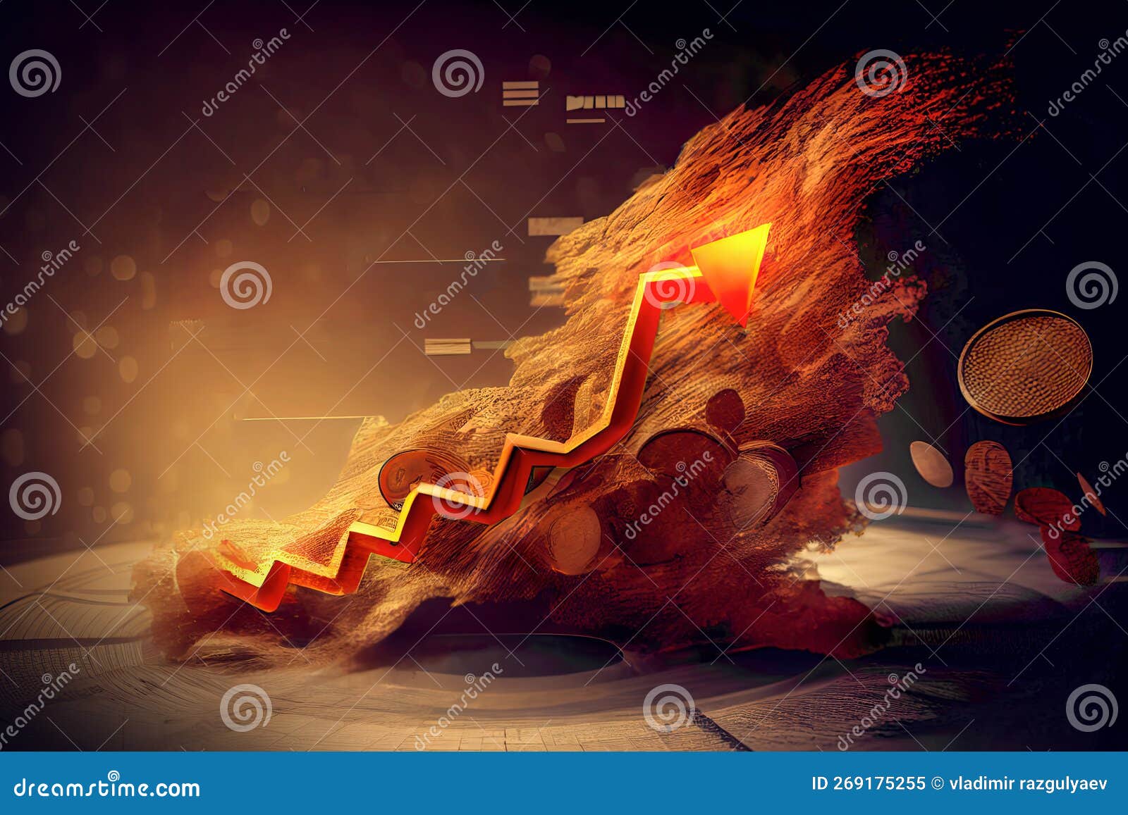 Success and Development, a Fantasy Visualization Graph with a Fiery ...