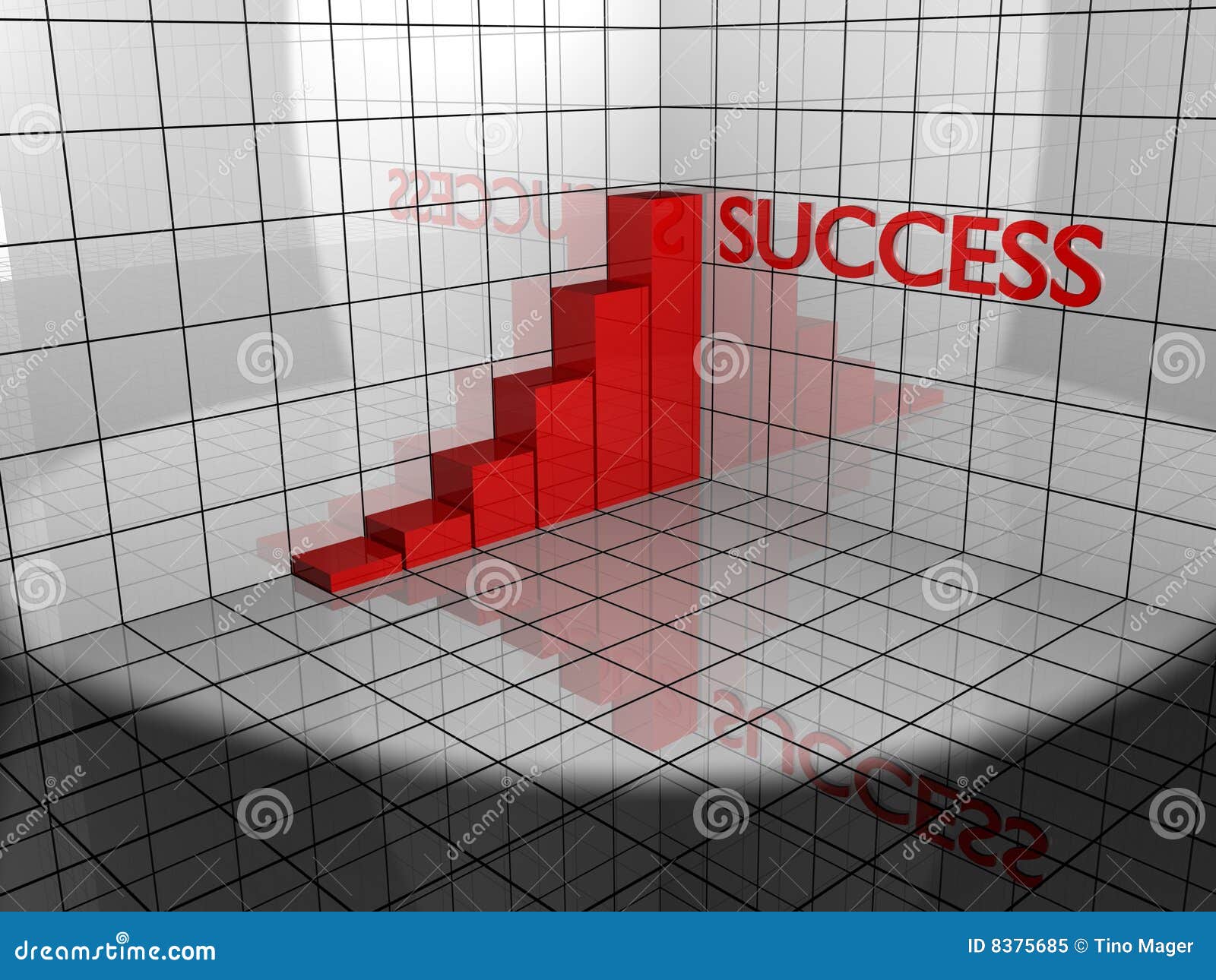 Success Diagram on Raster 3d Stock Illustration - Illustration of ...