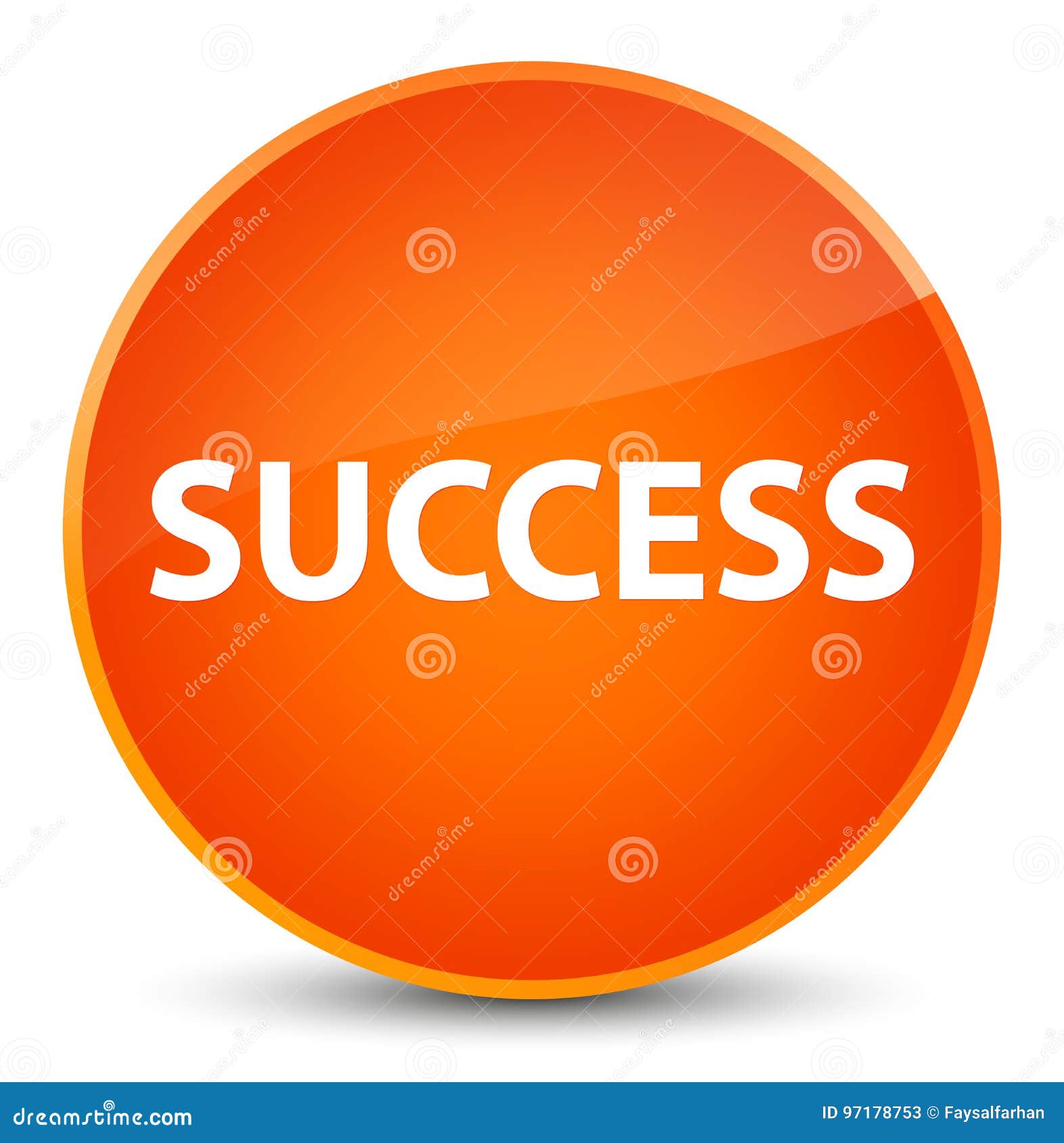 Success Elegant Orange Round Button Stock Illustration - Illustration ...