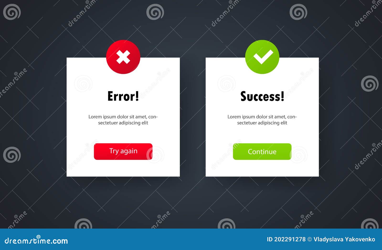 Success and Error Information Message Illustration. Vector EPS 10 Stock ...