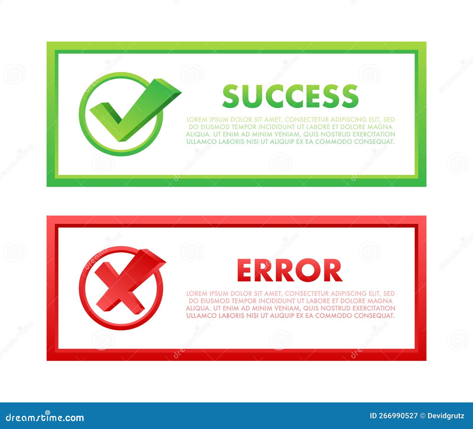 Success and Error Message. Approved and Rejected UX Web Elements ...