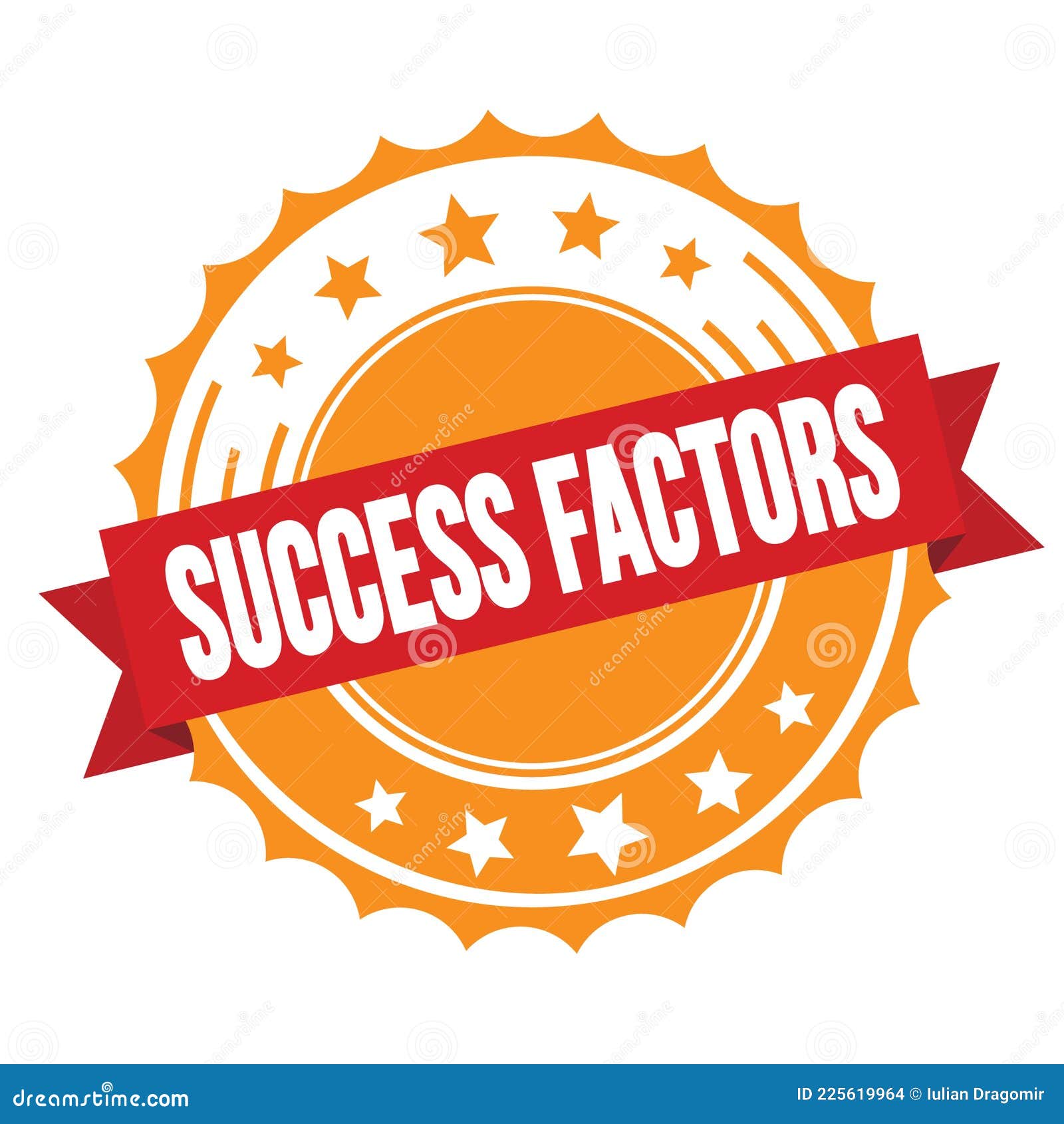 SUCCESS FACTORS Text on Red Orange Ribbon Stamp Stock Illustration ...