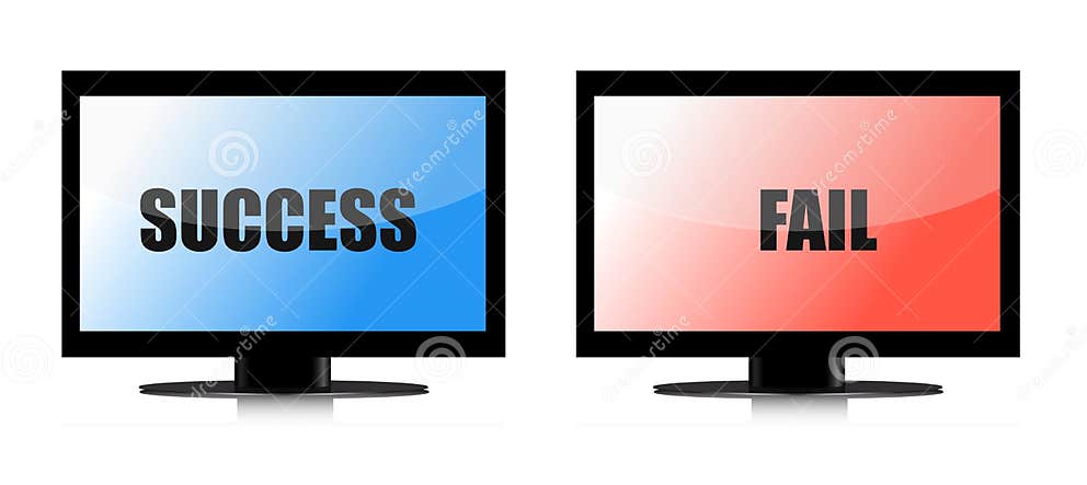 Success and Fail Monitors Illustration Stock Illustration ...