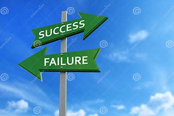 Success and Failure Arrows Opposite Directions Stock Illustration ...