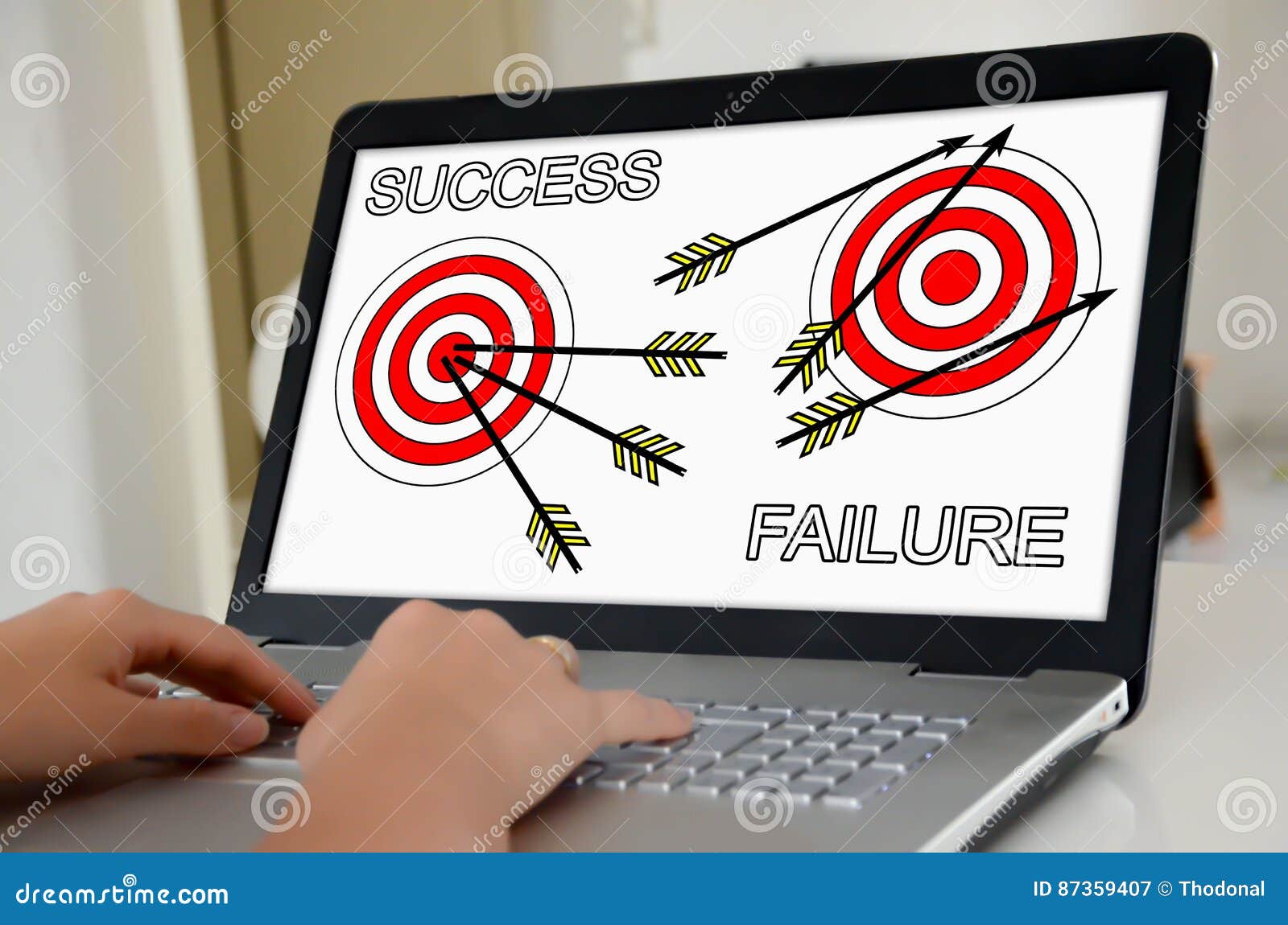 Success and Failure Concept on a Laptop Screen Stock Image - Image of ...