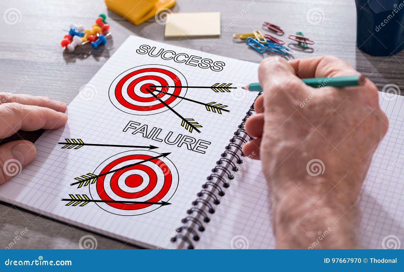 Success and Failure Concept on a Notepad Stock Photo - Image of ...