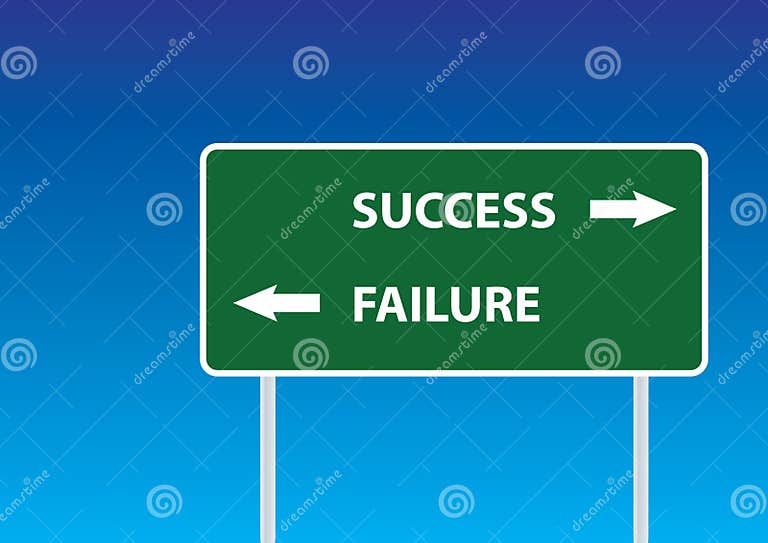 Success and Failure Road Sign Stock Vector - Illustration of conceptual ...