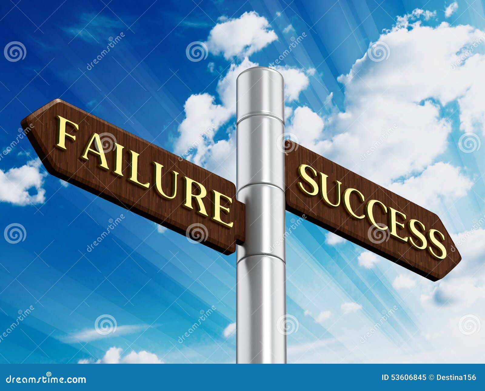 Success and Failure Road Signs Stock Illustration - Illustration of ...