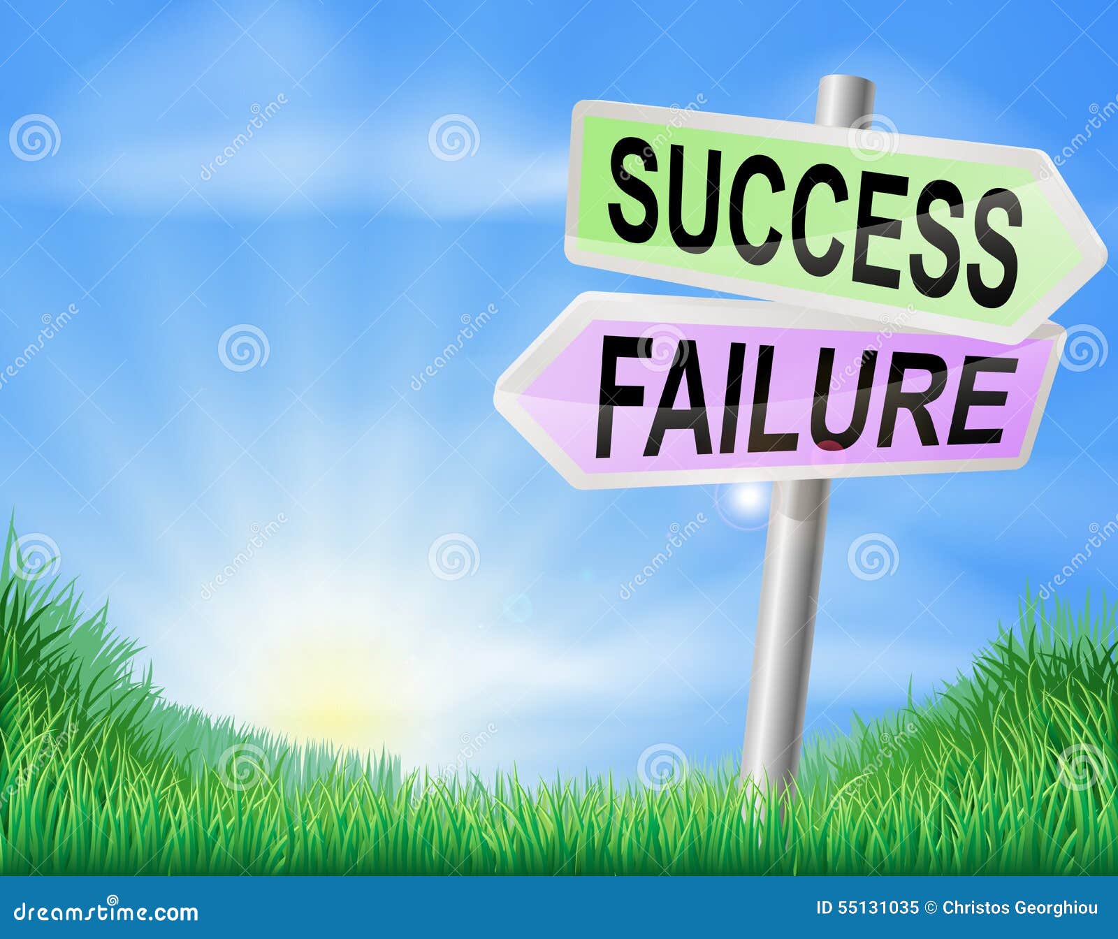 Success or Failure Sign in Field Stock Vector - Illustration of ...
