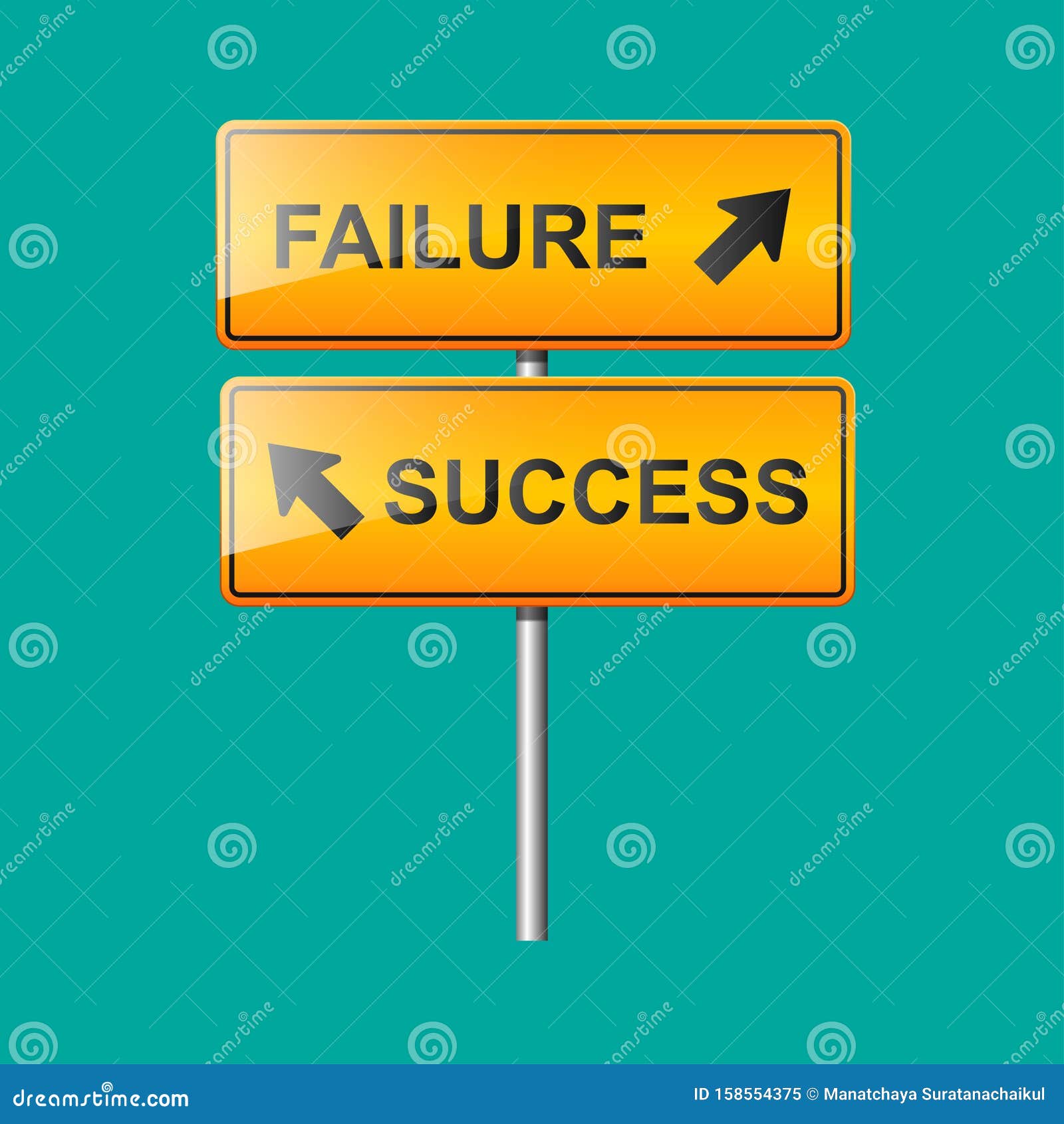 Success and failure sign. stock illustration. Illustration of street ...