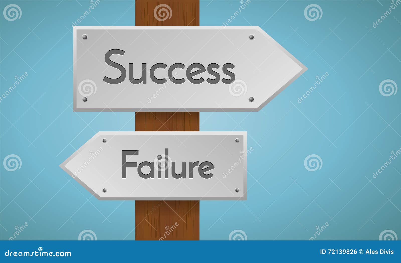 Success and failure sign. stock vector. Illustration of empty - 72139826