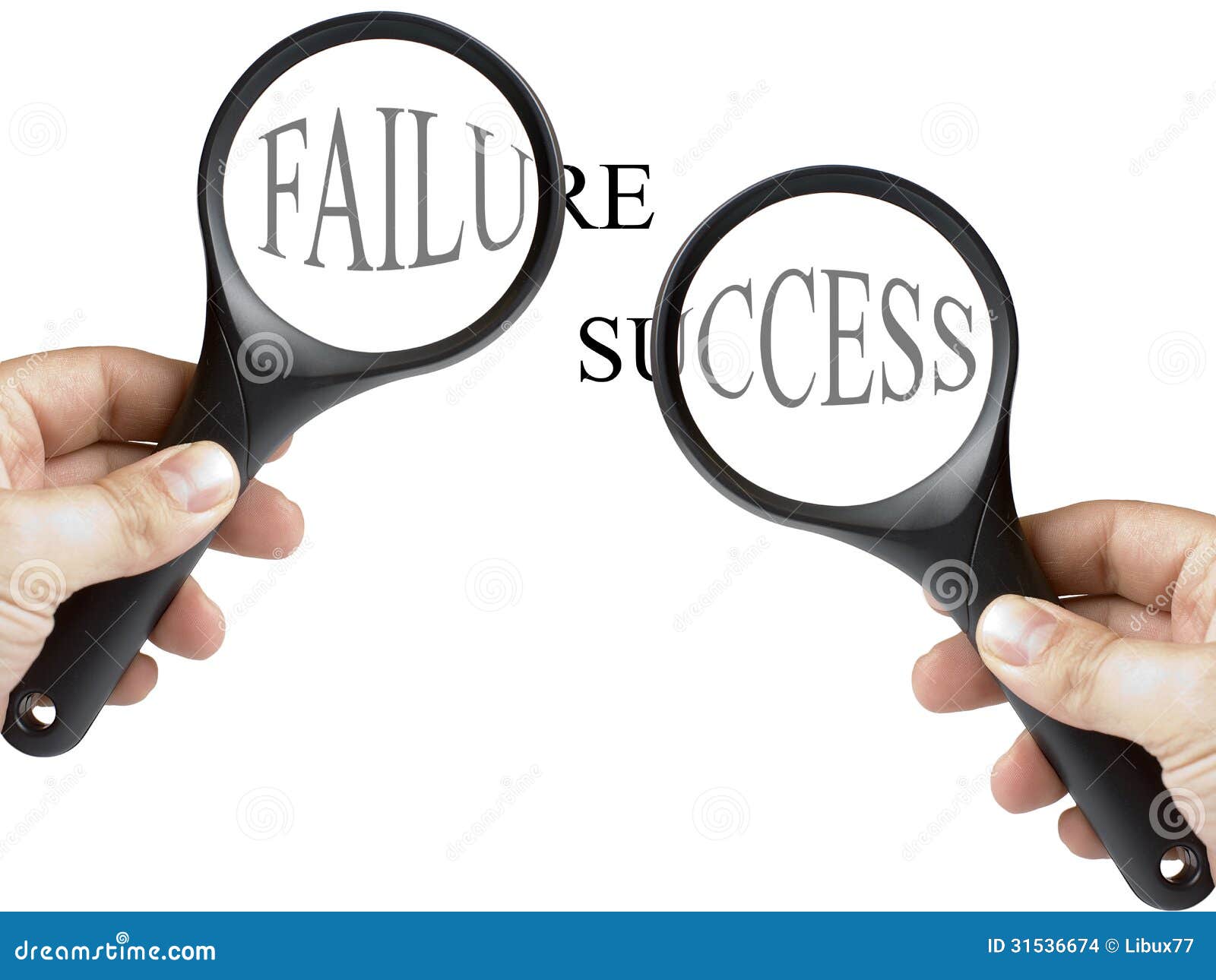 Success and Failure Text Under Magnifying Glass Stock Photo - Image of ...