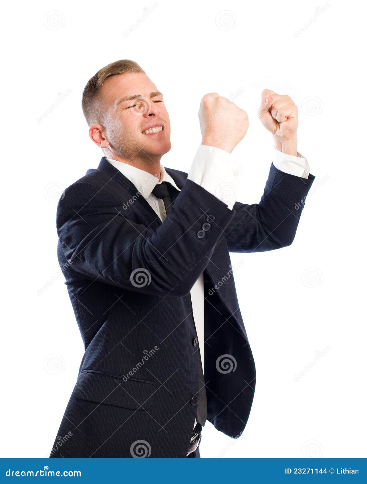 Success, finally! stock photo. Image of shirt, black - 23271144