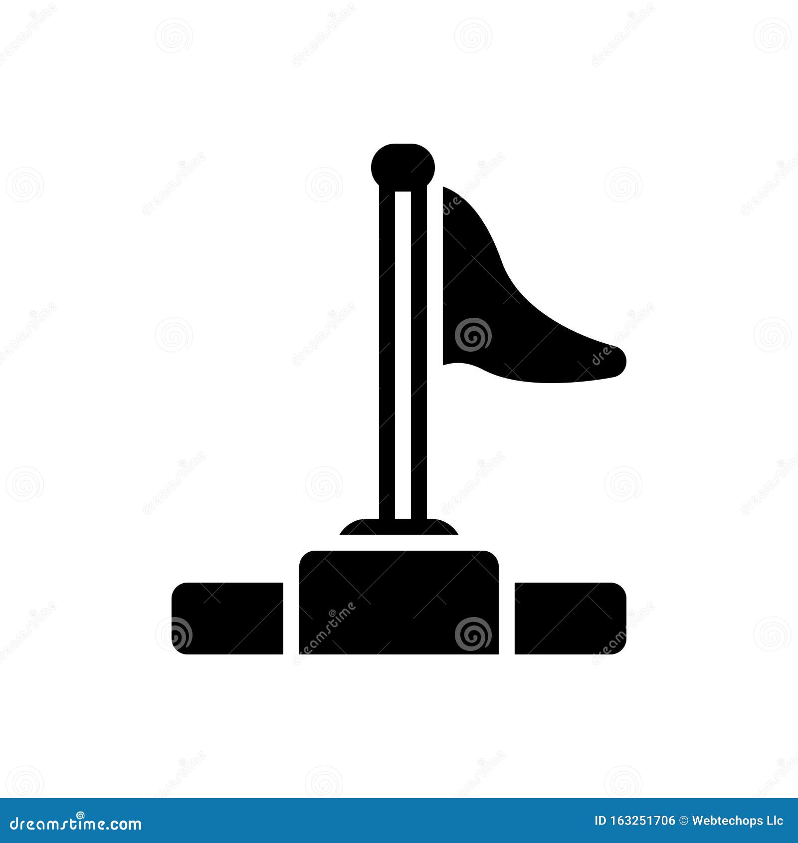 Black Solid Icon for Success Flag, Accomplishment and Achievement Stock ...