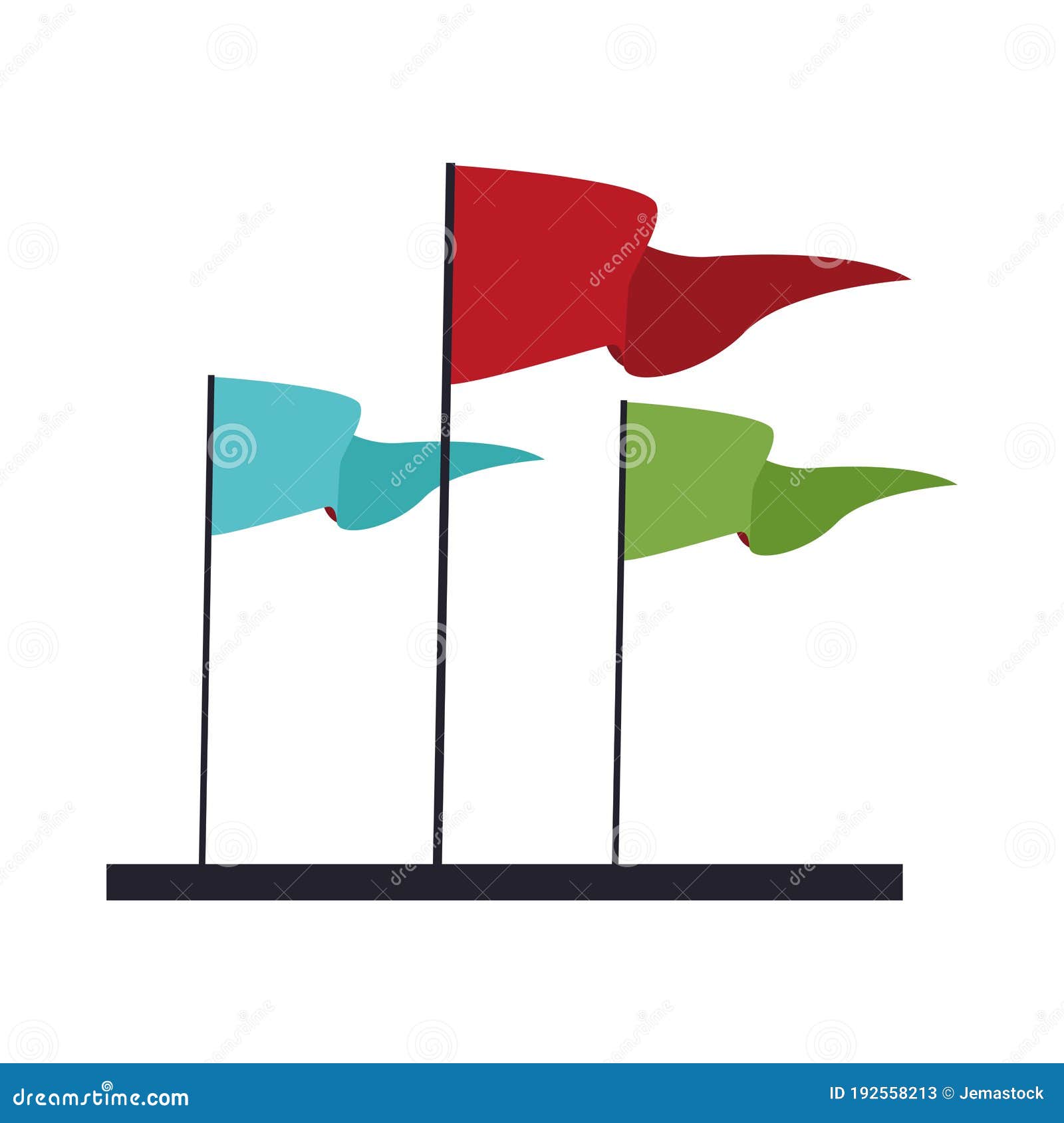 Success Flags Markers Isolated Icons Stock Vector - Illustration of ...