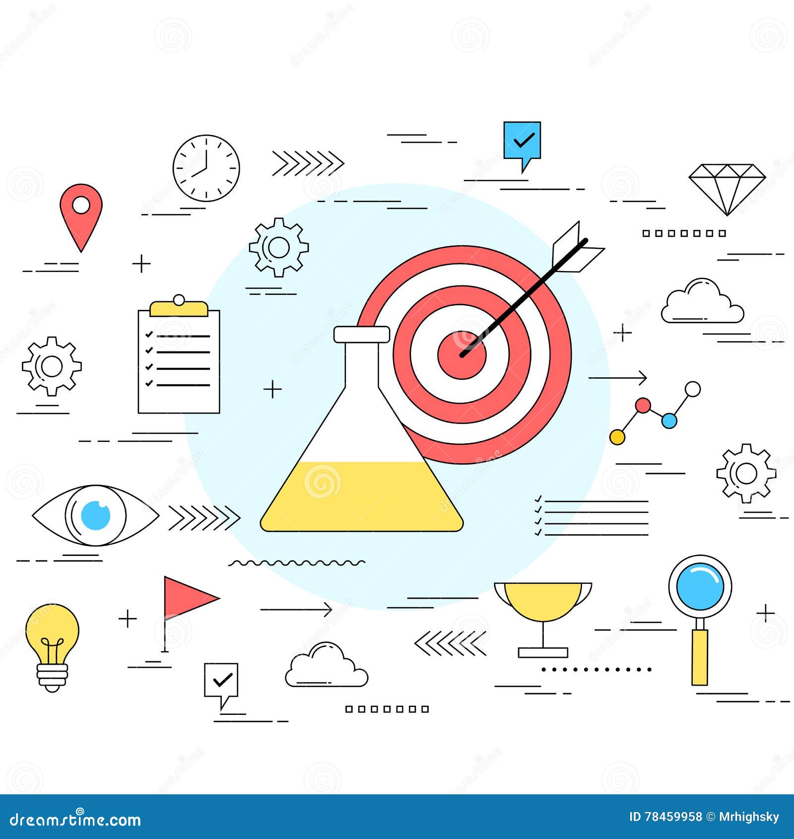 Success Formula Concept Line Style Illustration Stock Vector ...