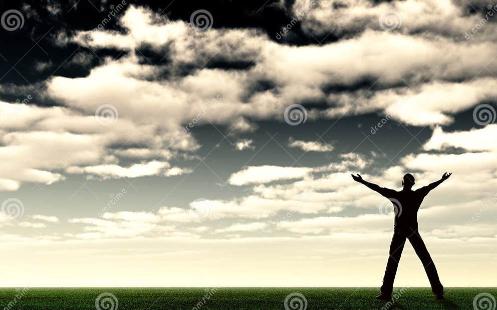 Success and Freedom Expression on the Nature Stock Illustration ...