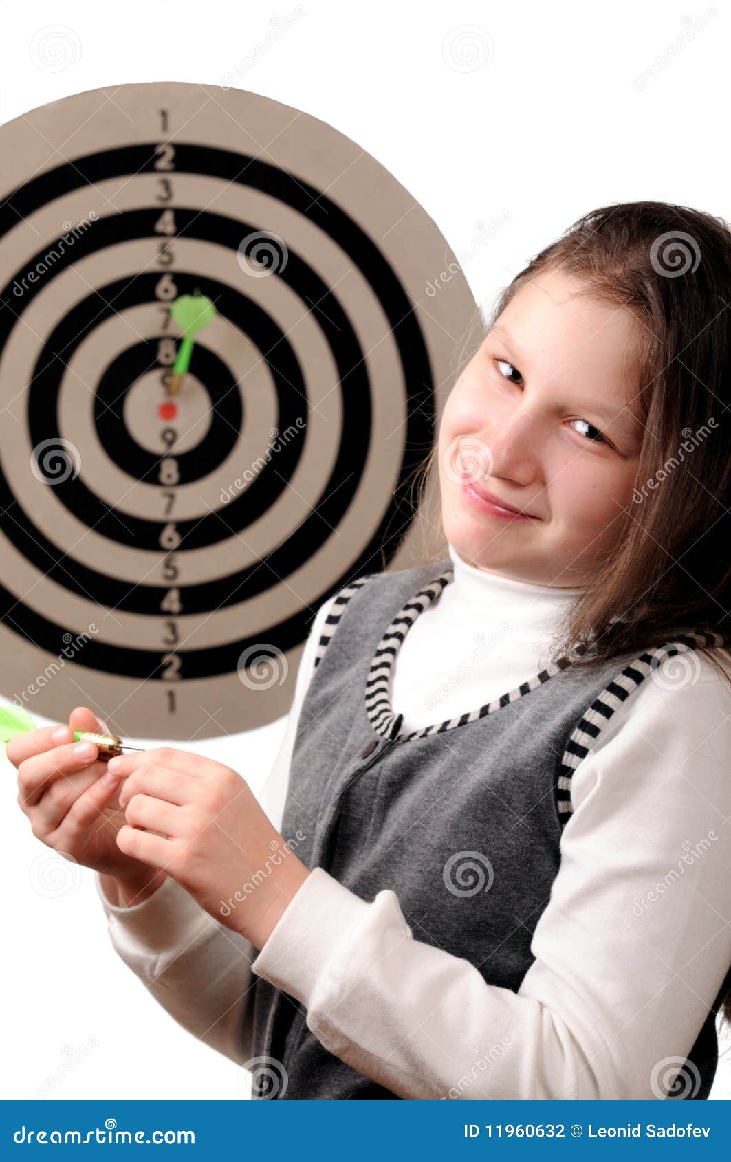 Success. Girl Hitting the Darts Target Stock Photo - Image of face ...