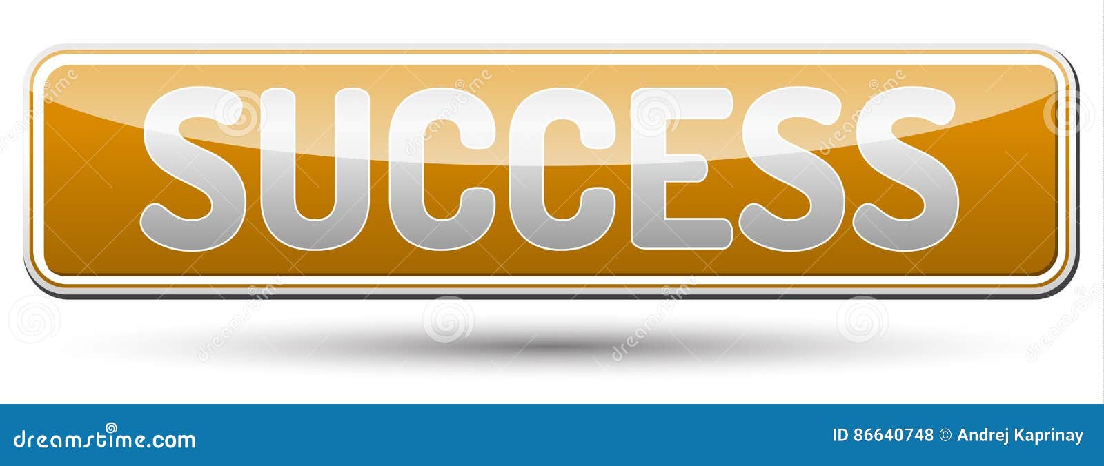 Success - Glossy Banner with Shadow Stock Vector - Illustration of gold ...