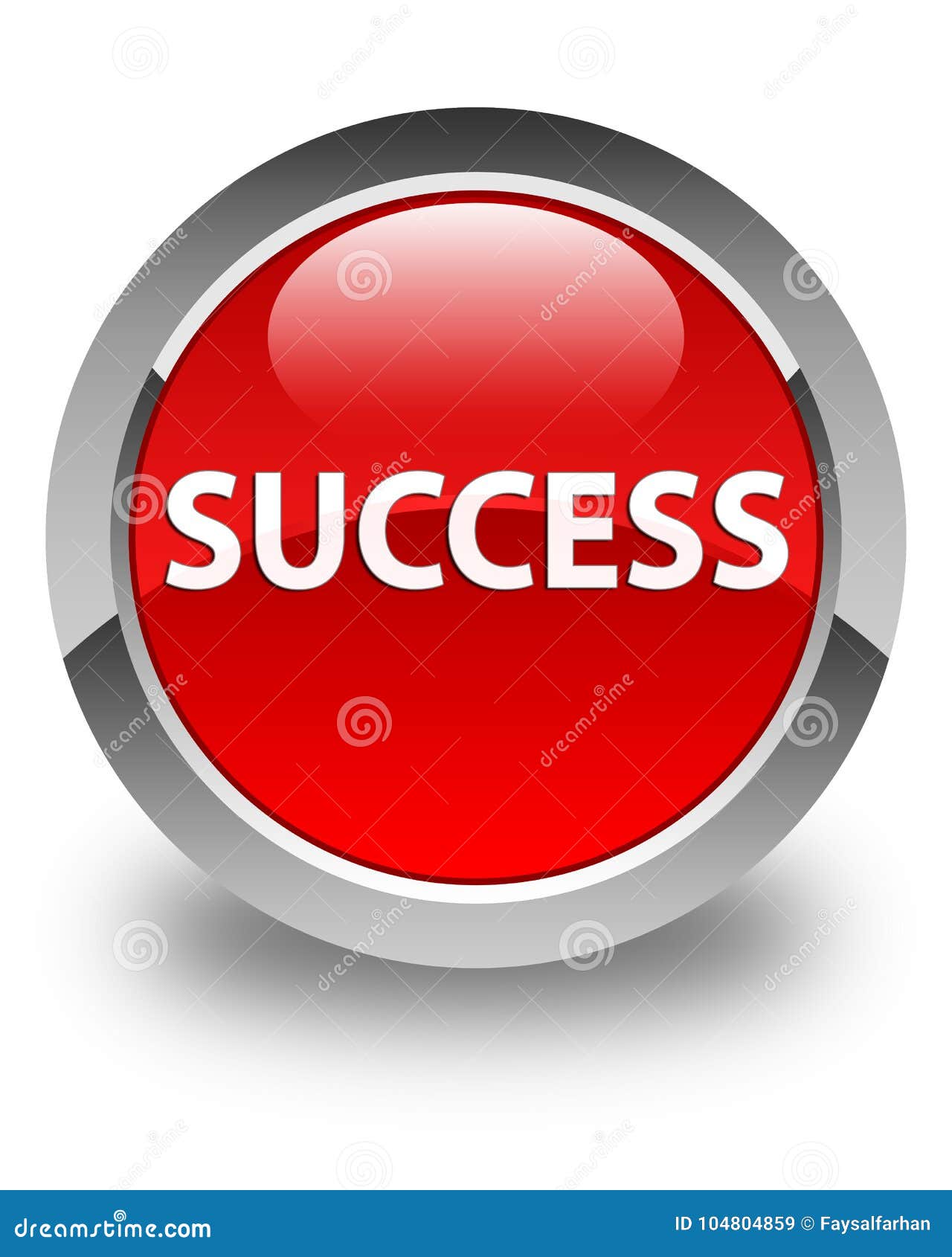 Success Glossy Red Round Button Stock Illustration - Illustration of ...