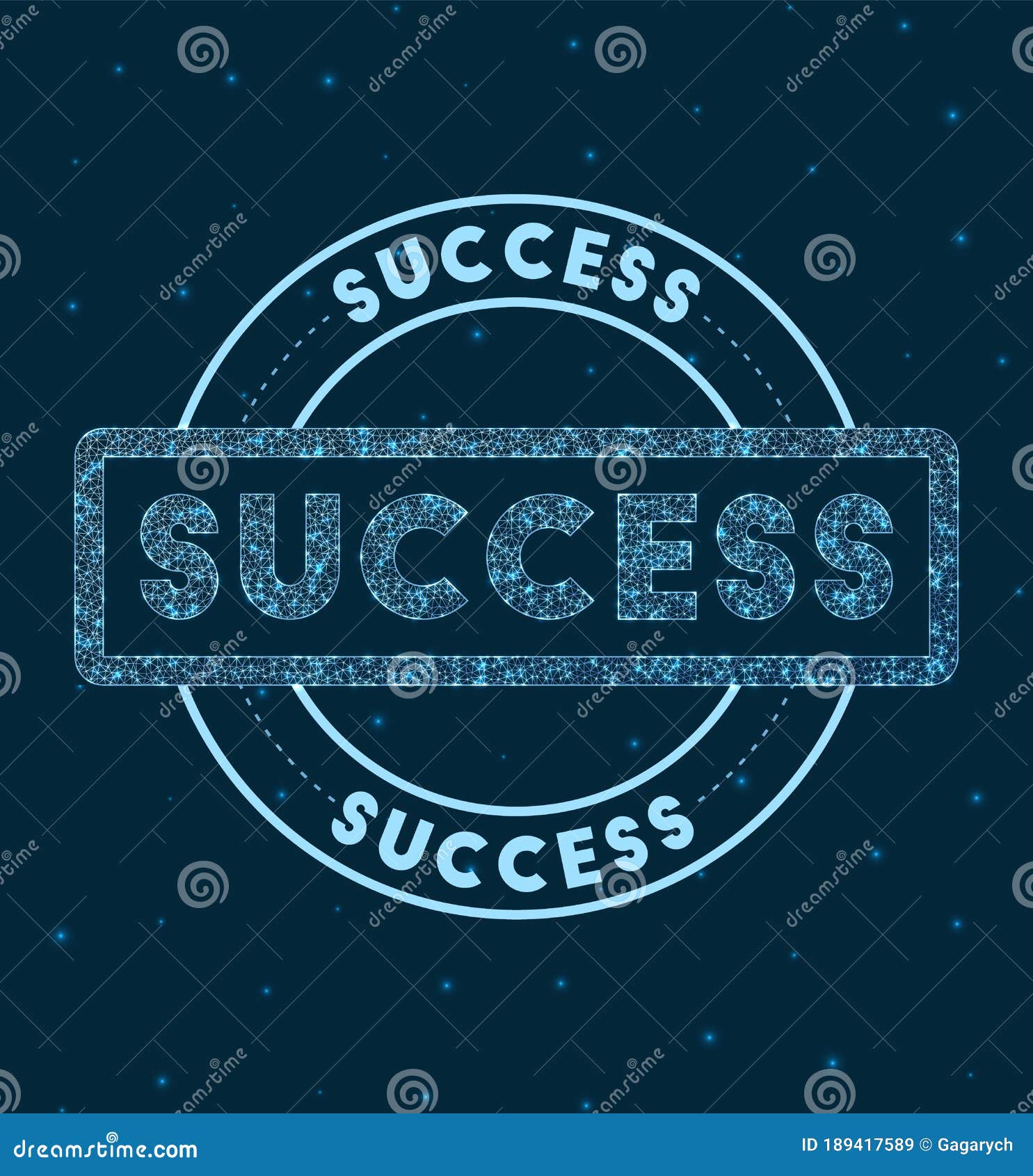 Success. Glowing Round Badge Stock Vector - Illustration of icon ...