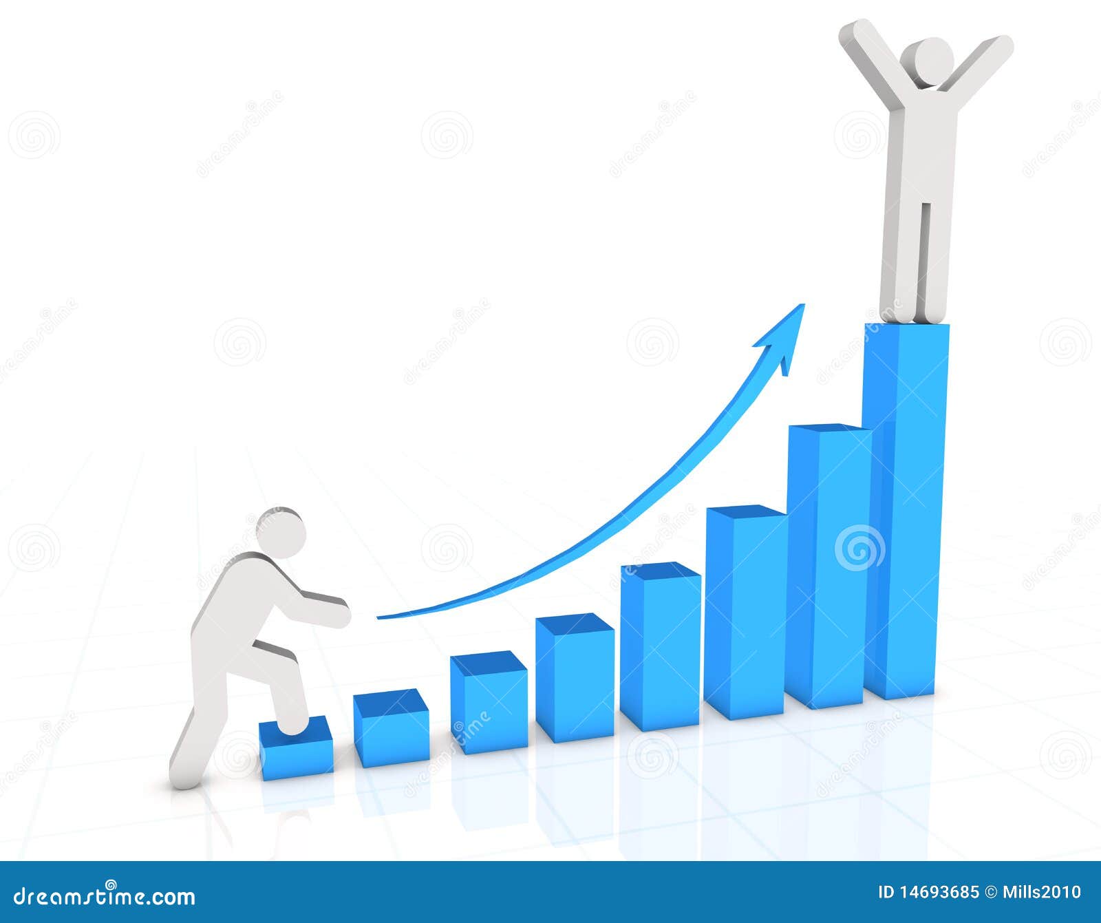 3D Man And Success Graph With Red Arrow Stock Photo | CartoonDealer.com ...