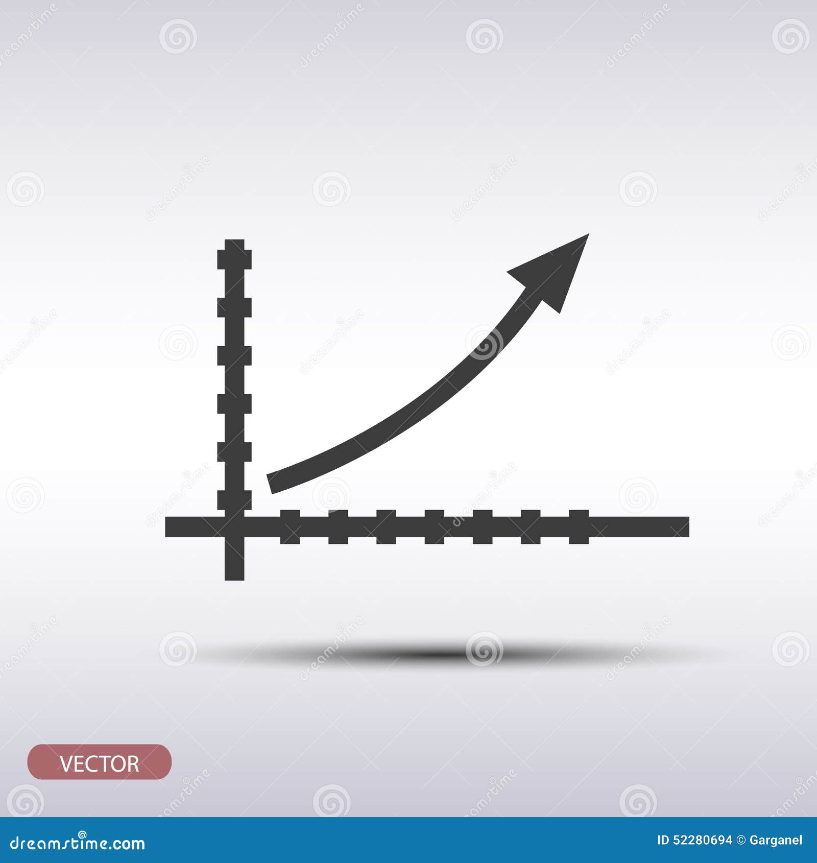 Success Graph Flat Design on Abstract Gray Background Stock ...