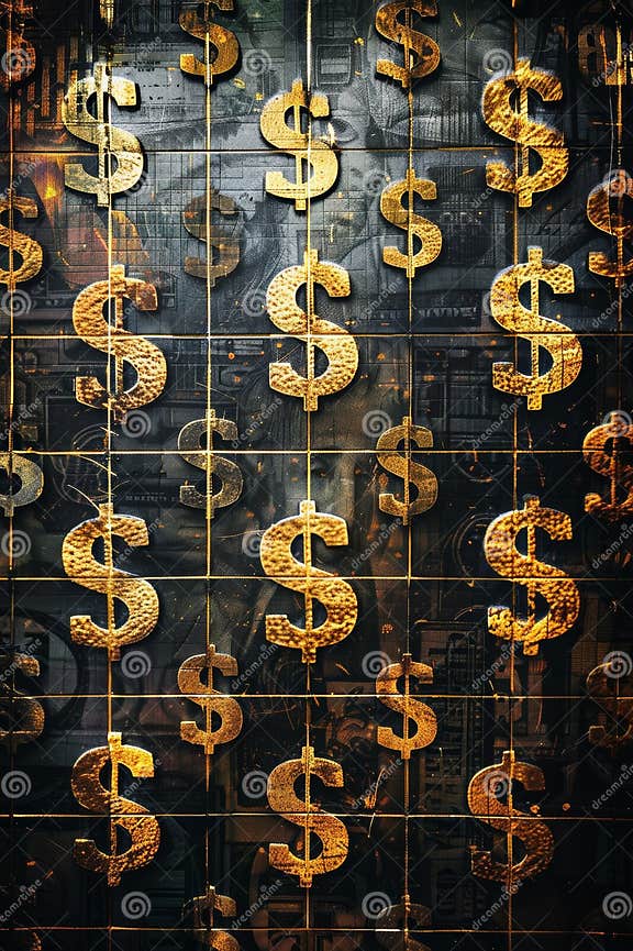 Success in a Grid Pattern Layout with Dollar Signs. Stock Illustration ...