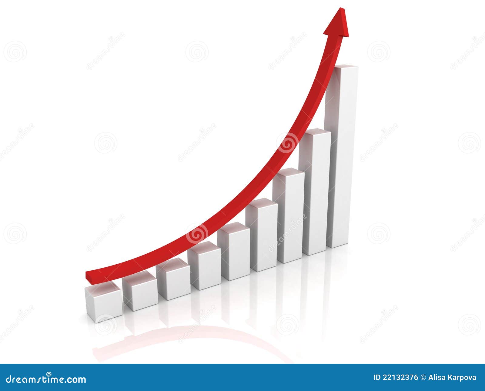Success Growing Business Graph with Red Arrow Stock Illustration ...