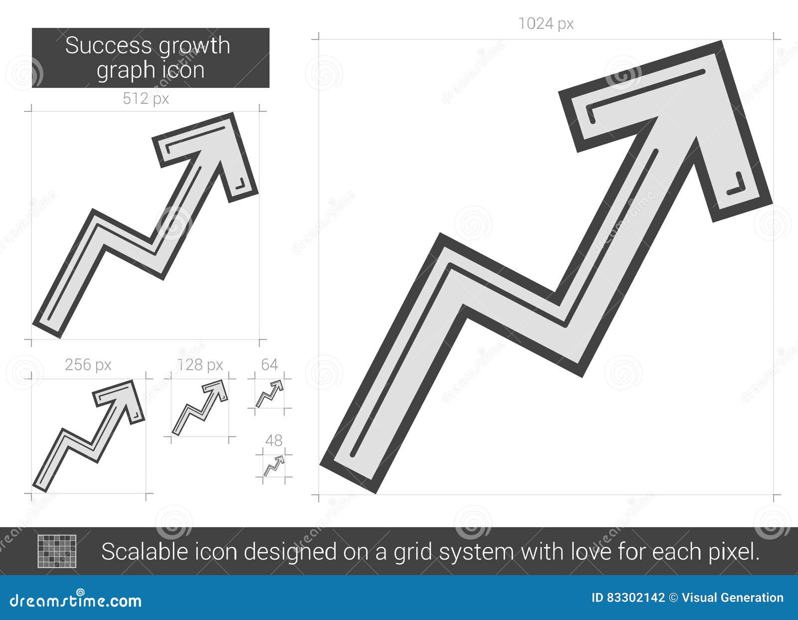 Success Growth Chart Line Icon. Stock Vector - Illustration of info ...