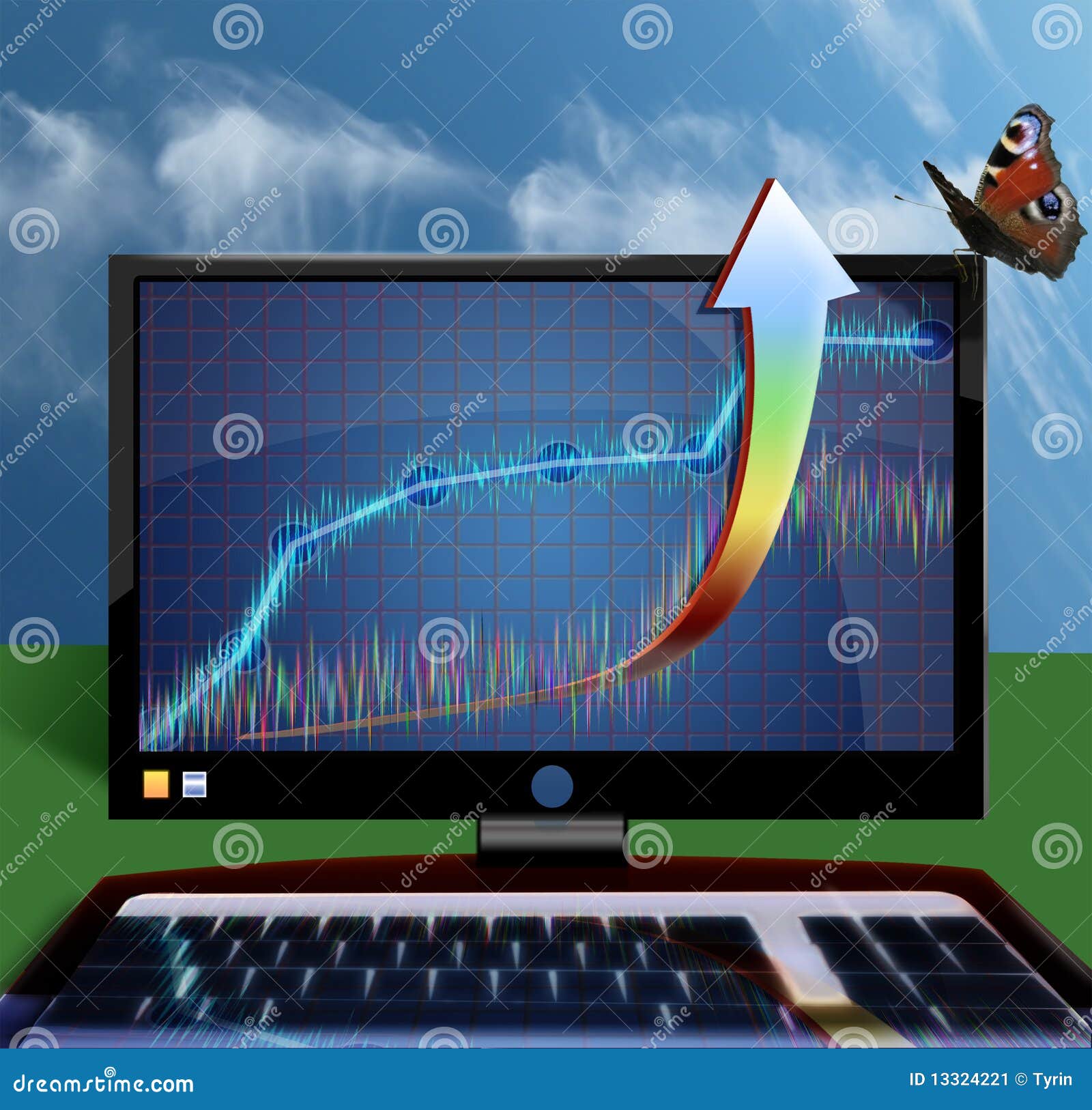 Success.Growth charts. stock illustration. Illustration of growth ...