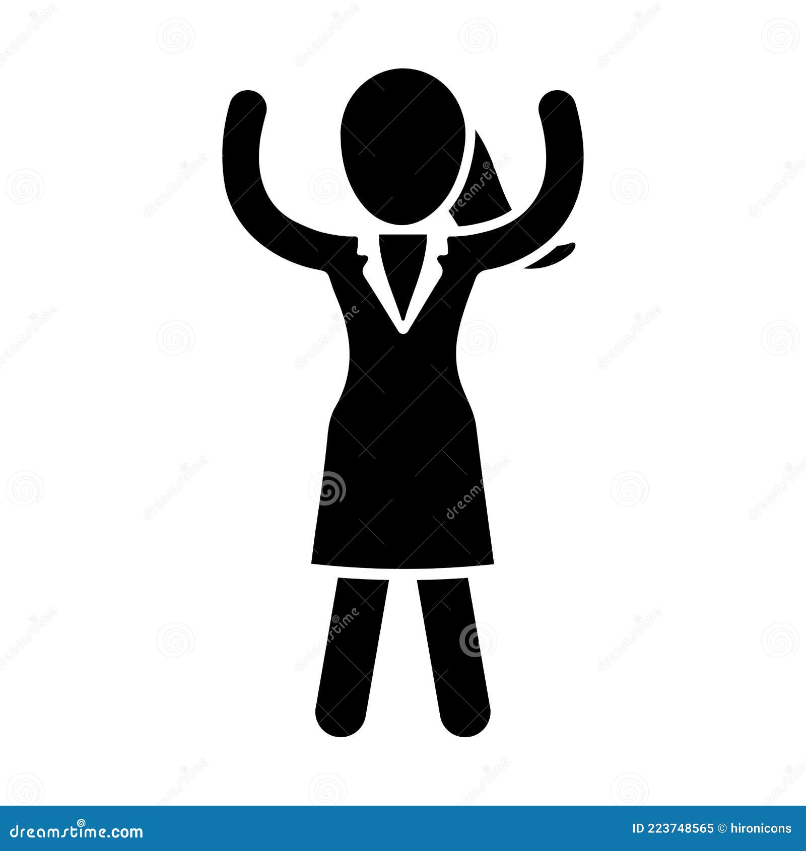 Success, Hands Up Icon. Black Vector Graphics Stock Vector ...