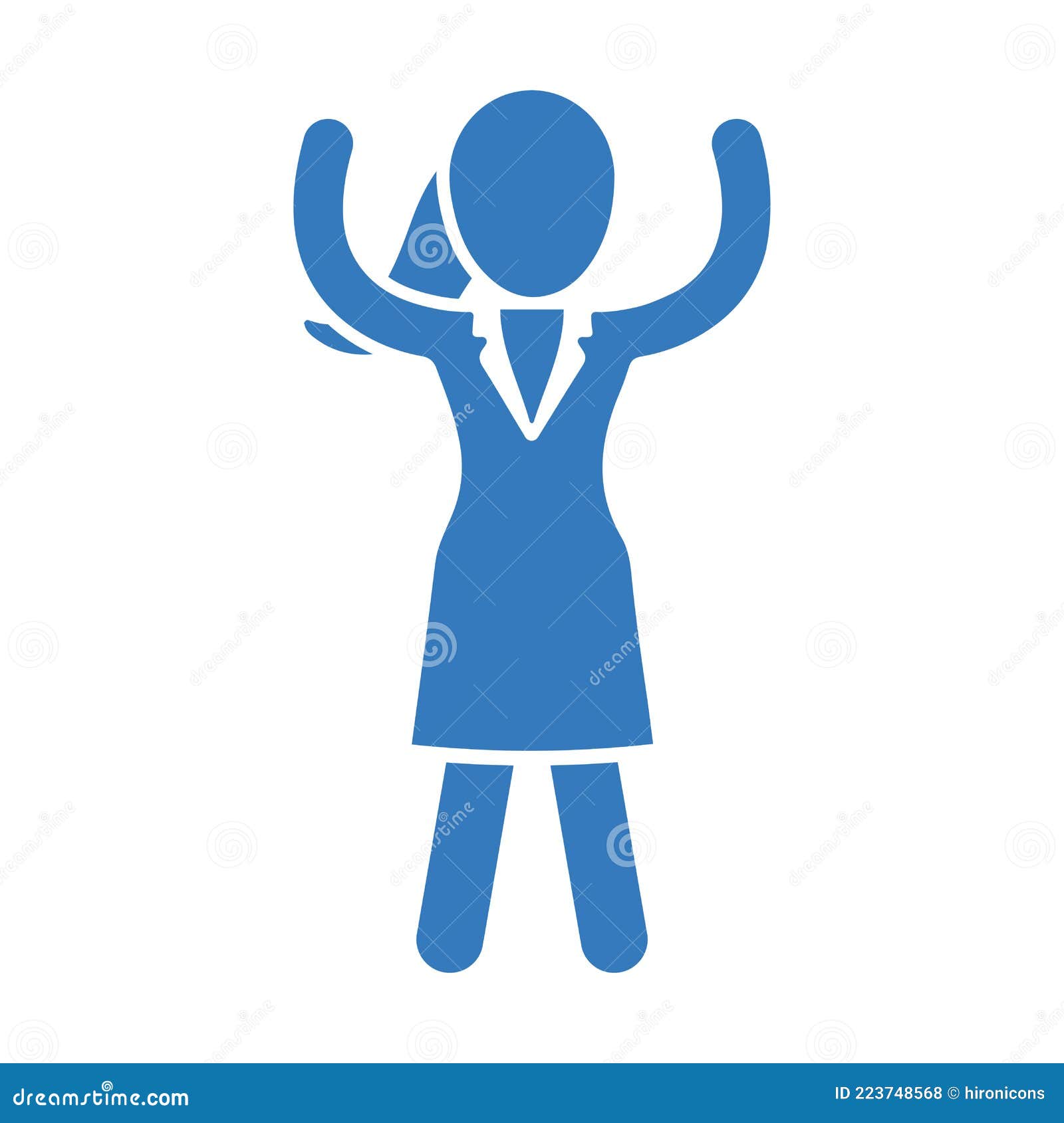 Success, Hands Up Icon. Blue Color Design Stock Vector - Illustration ...