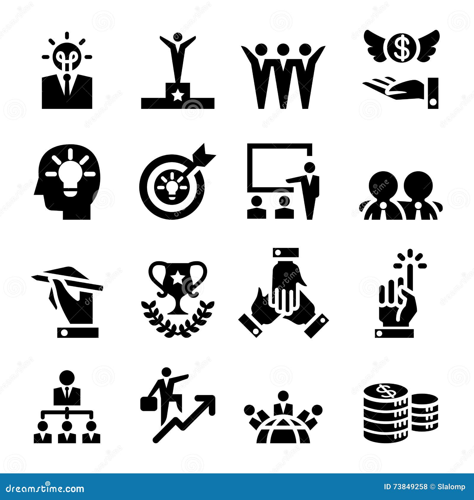 Success icon set stock illustration. Illustration of design - 73849258