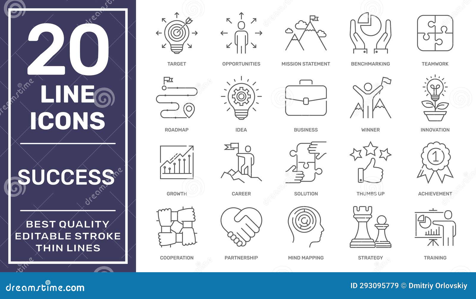 Success Icon Set. Successful Business Development, Plan And Process ...