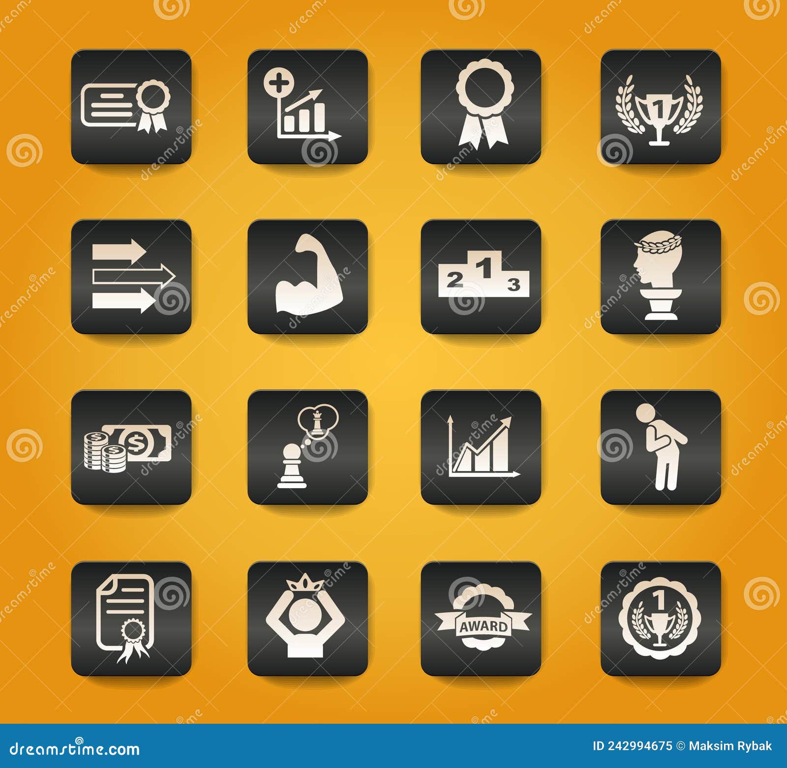 Success icon set stock vector. Illustration of symbol - 242994675