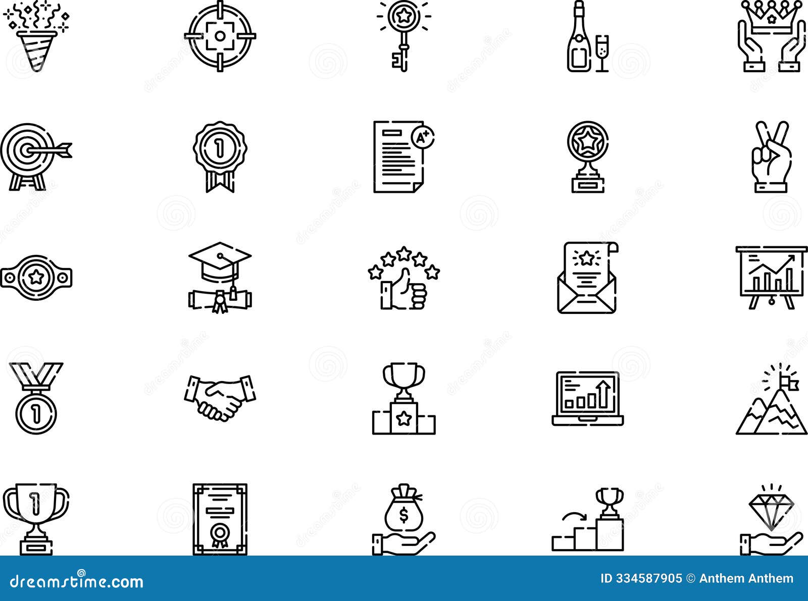 Success Icons Collection is a Vector Illustration with Editable Stroke ...